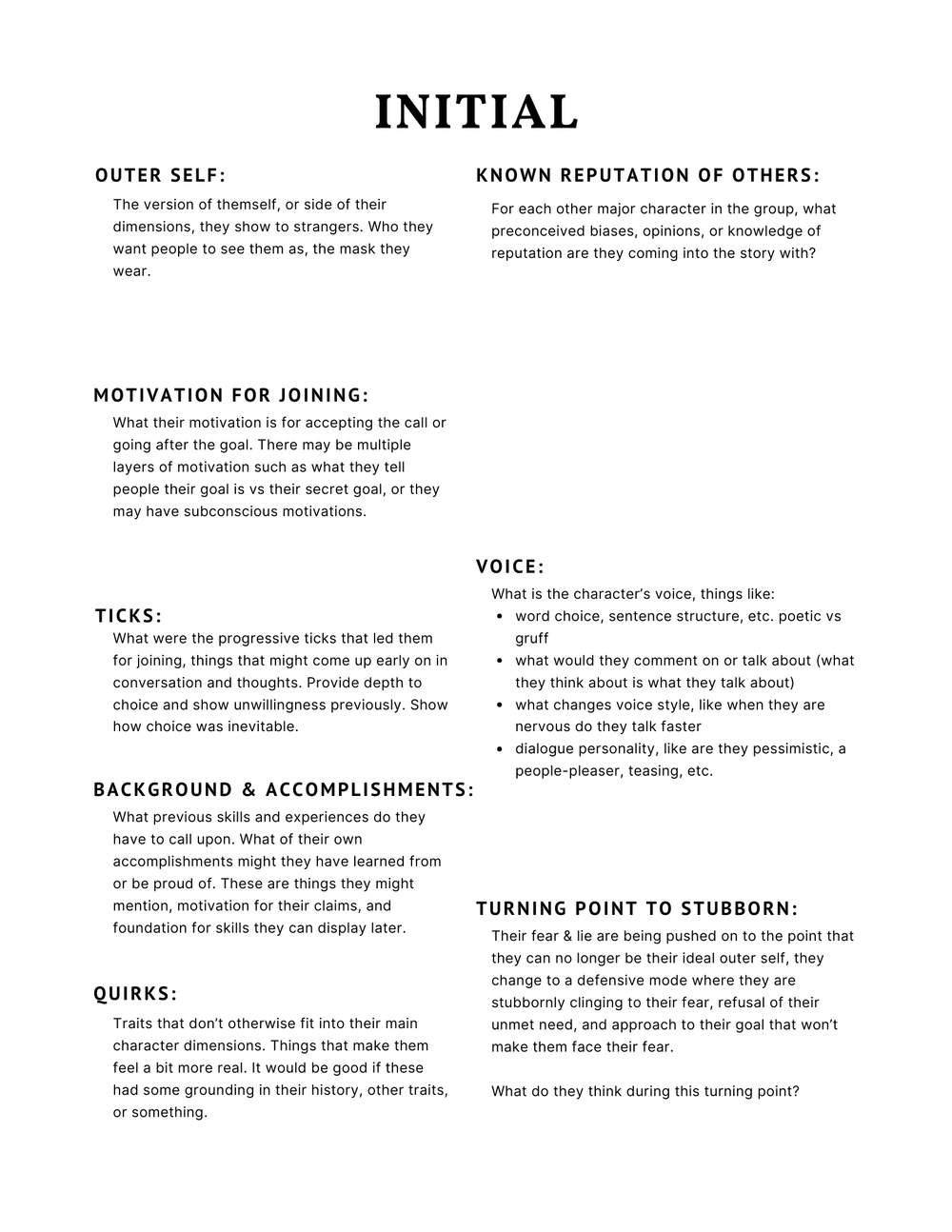 Cheat Sheets — Madeline James Writes
