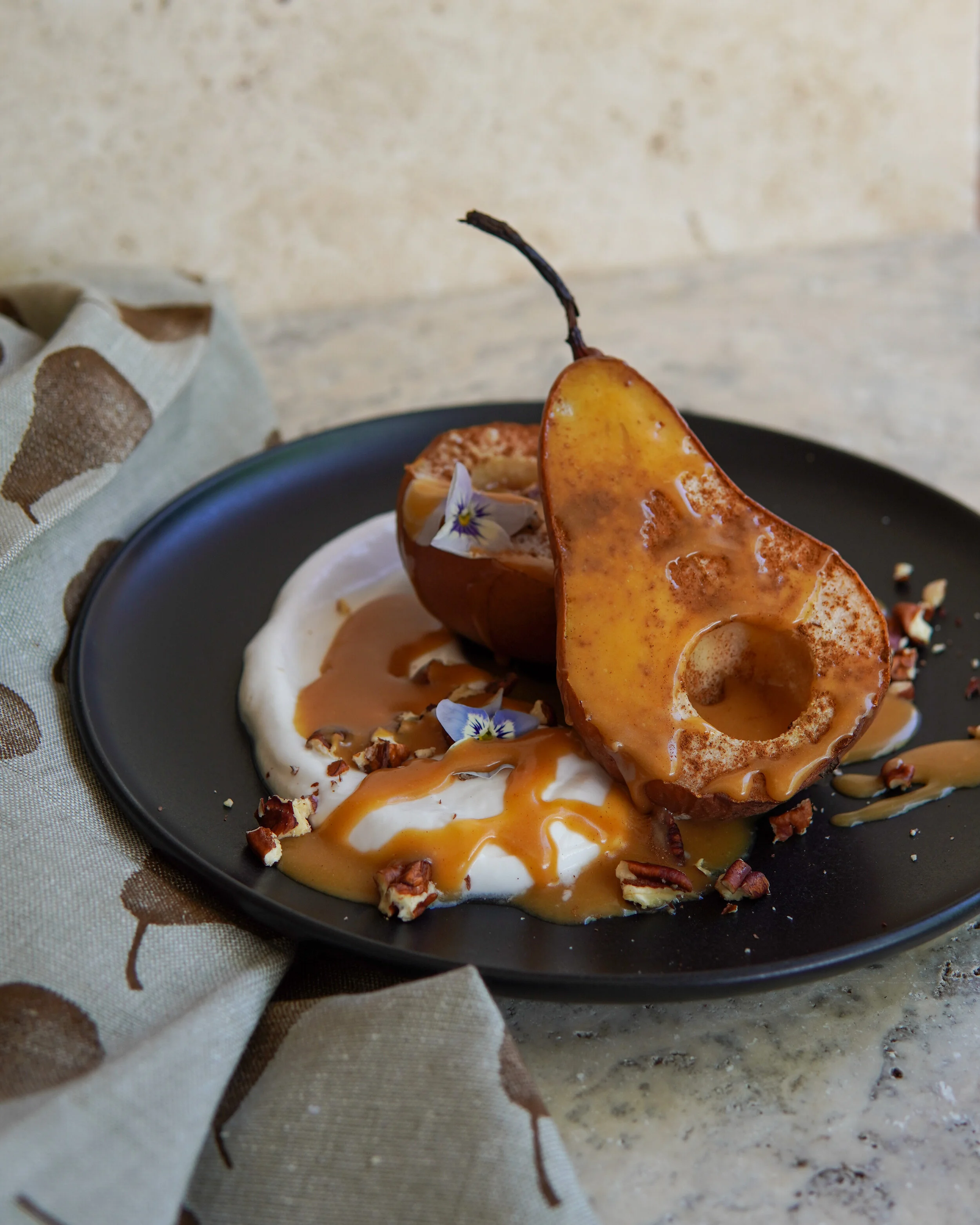 Grilled Pears With Peanut Caramel Sauce — Umoya Wellness