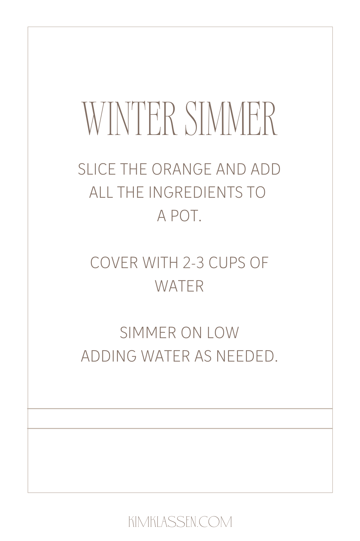 Winter Simmer Recipe and Printable Gift Tags — Kim Klassen