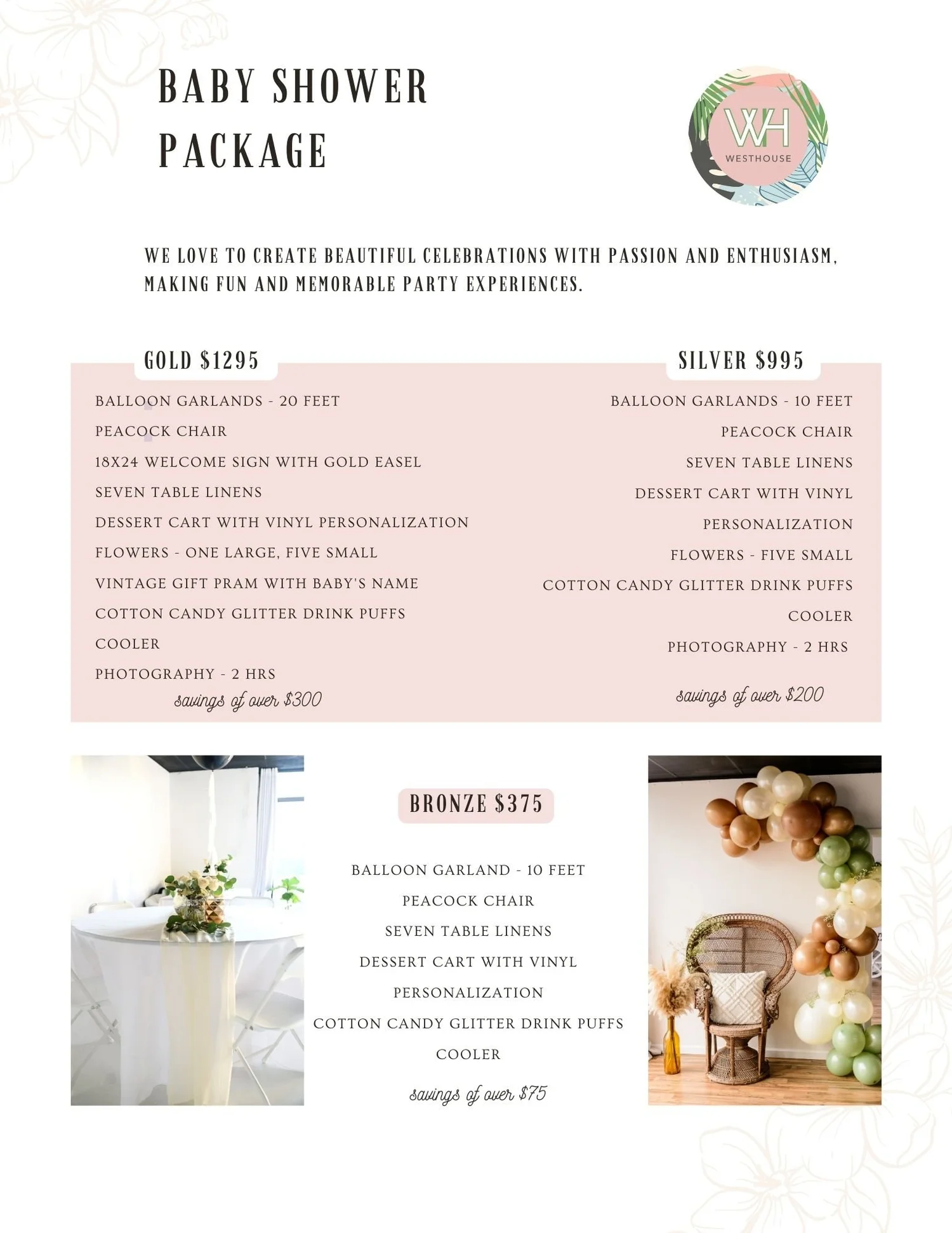 Baby Shower Party Package — Westhouse Events