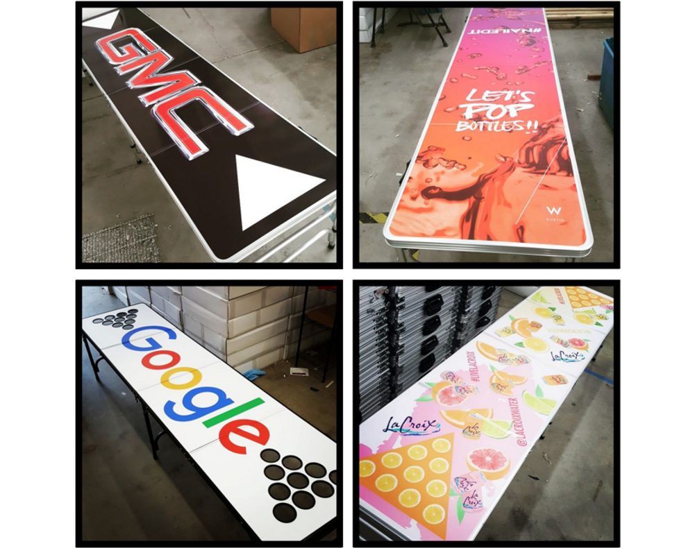 Beer Pong Tables. Aluminum or Wood Folding Custom Beer Pong Tables With ...
