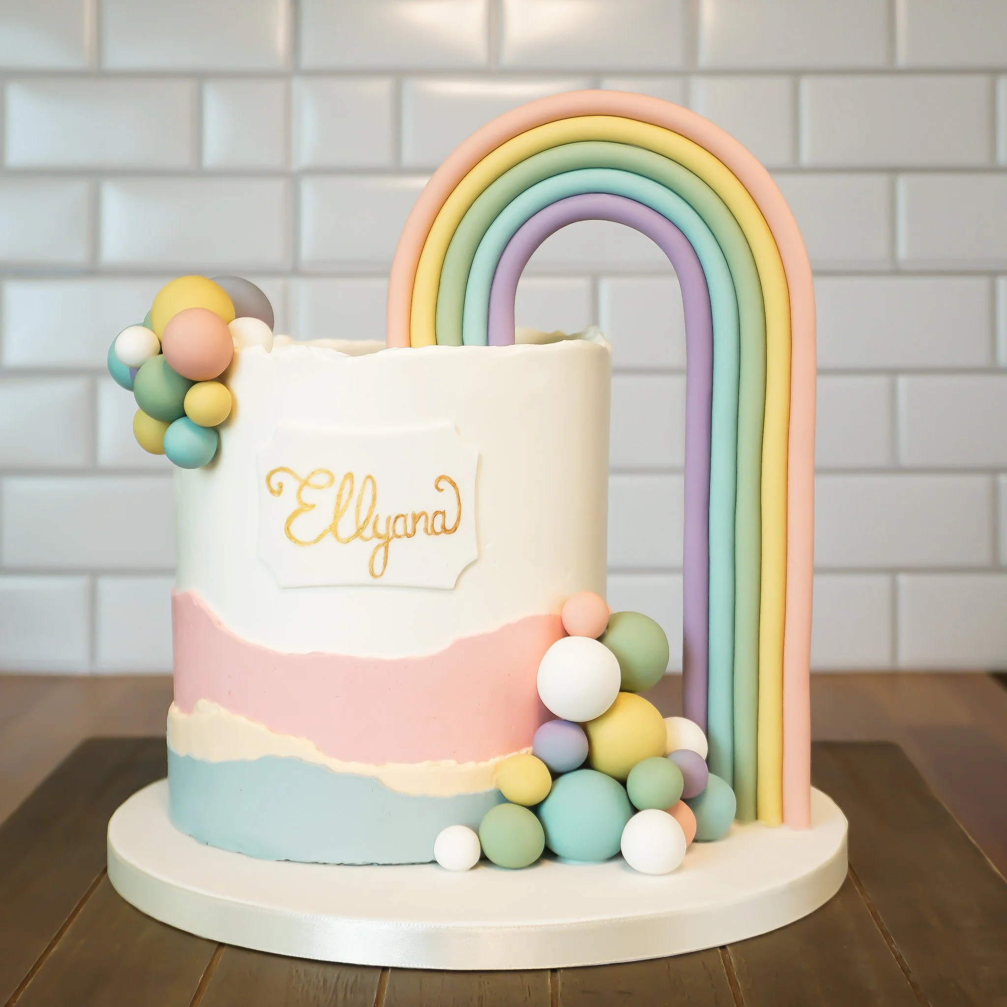 Rainbow Mustache Cake