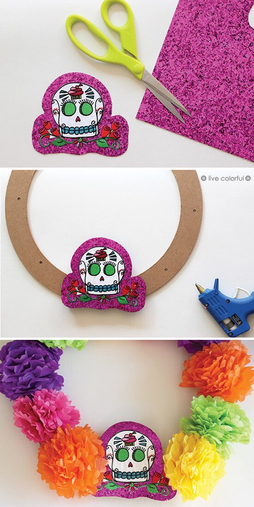 DIY: Day of The Dead Colorful Wreath — Live Colorful
