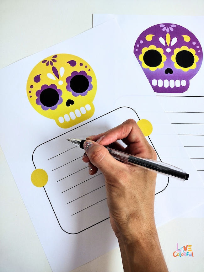 Fun Daily Notes Printable with Sugar Skulls — Live Colorful