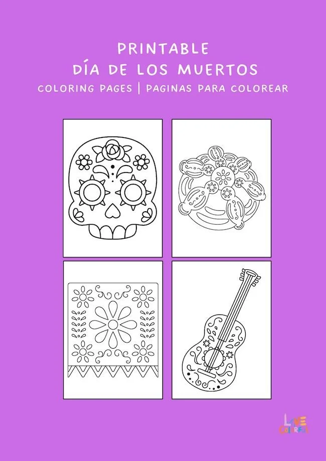 Free Printables: Coloring Pages for Dia de Muertos — Live Colorful