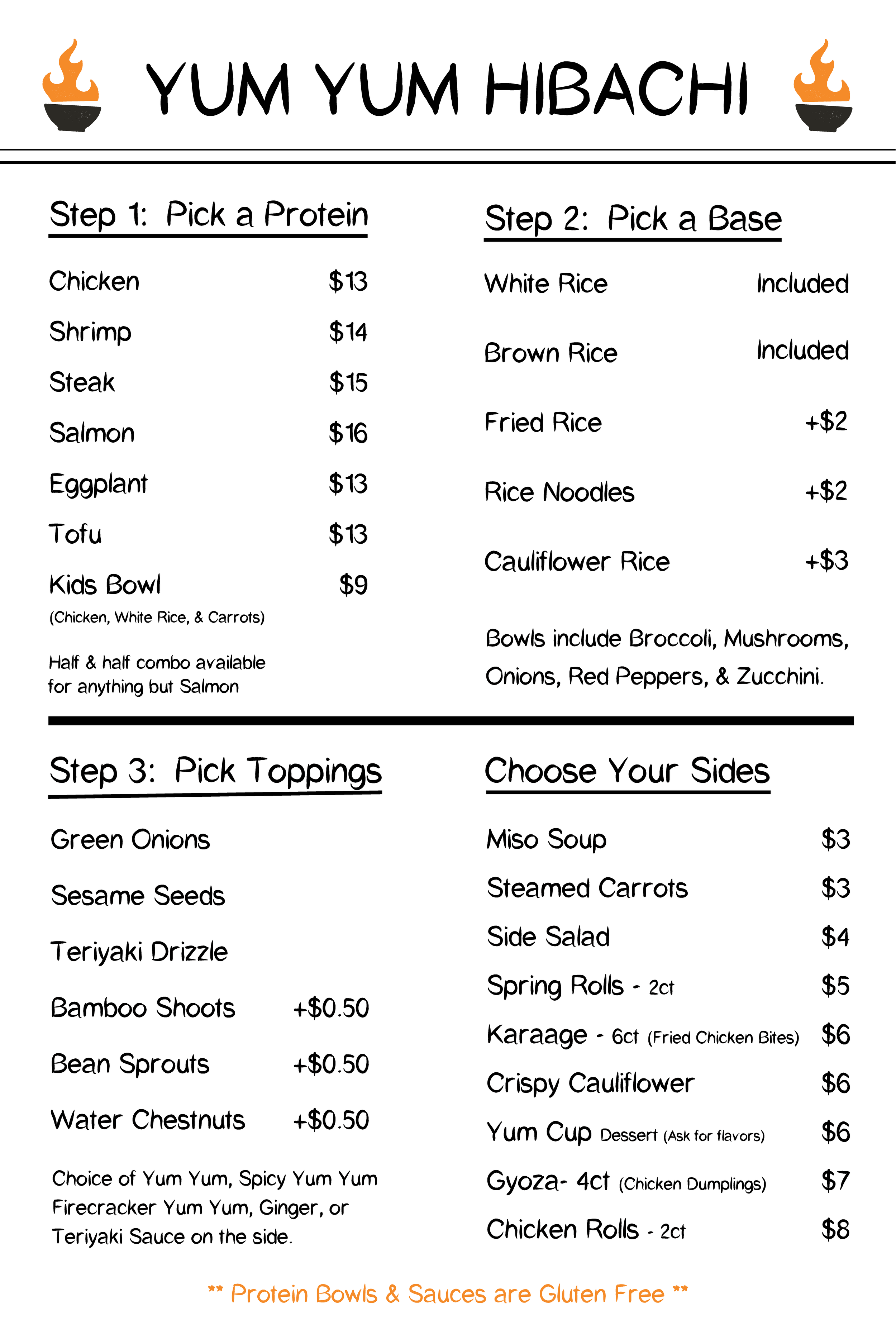 Menu — Yum Yum Hibachi