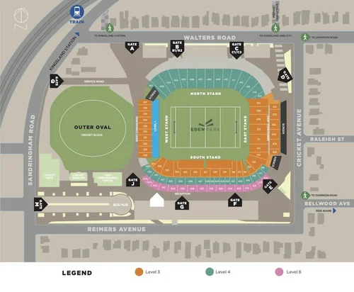 Eden Park Map — Blues Rugby