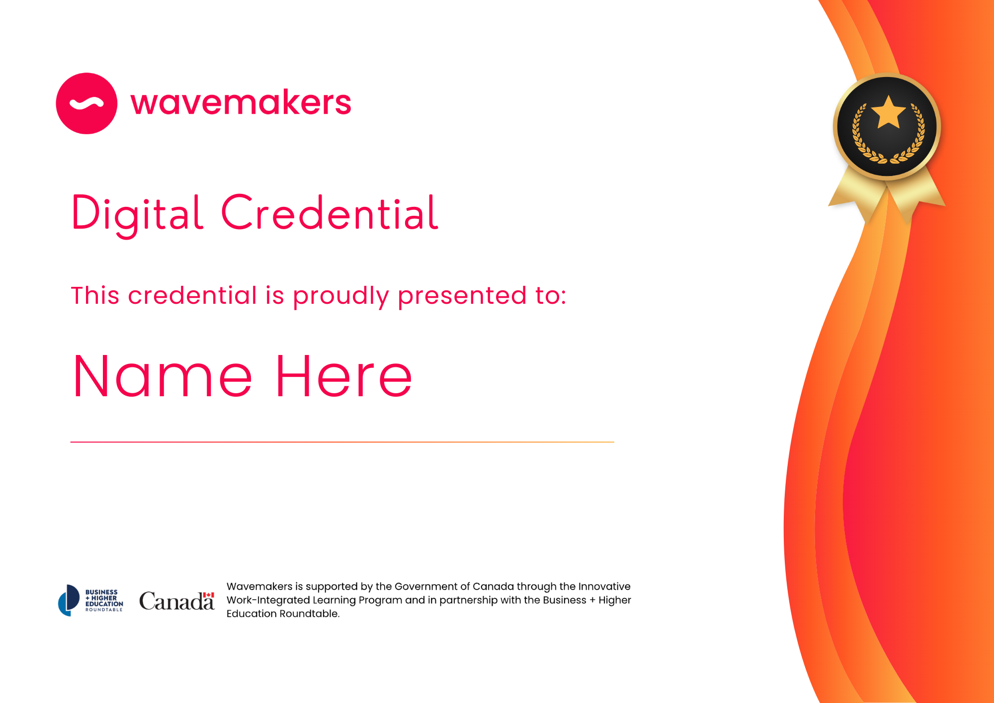 Digital Credentials and Completion Criteria — Wavemakers
