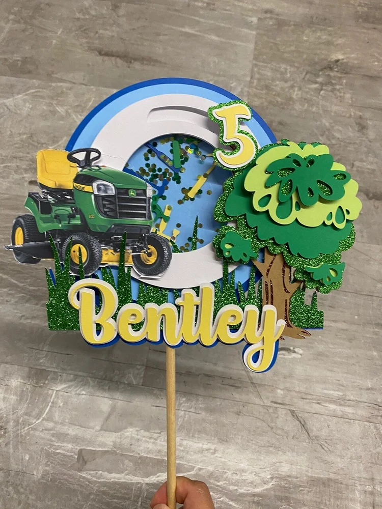 JOHN DEERE LAWNMOWER CAKE TOPPER — The Useless Crafter