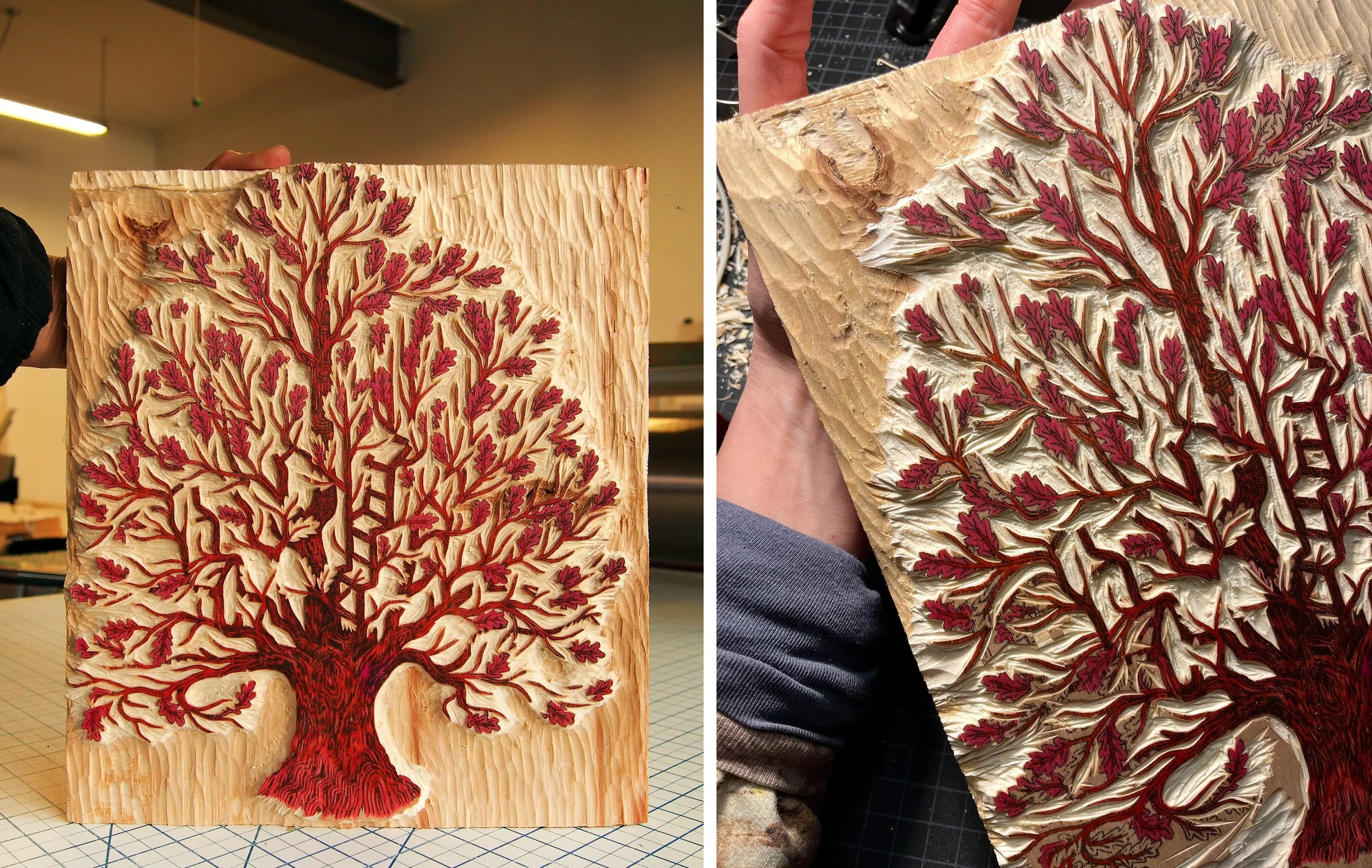 "LADDER TREE" Woodcut Print l Tugboat Printshop, Valerie Lueth ...
