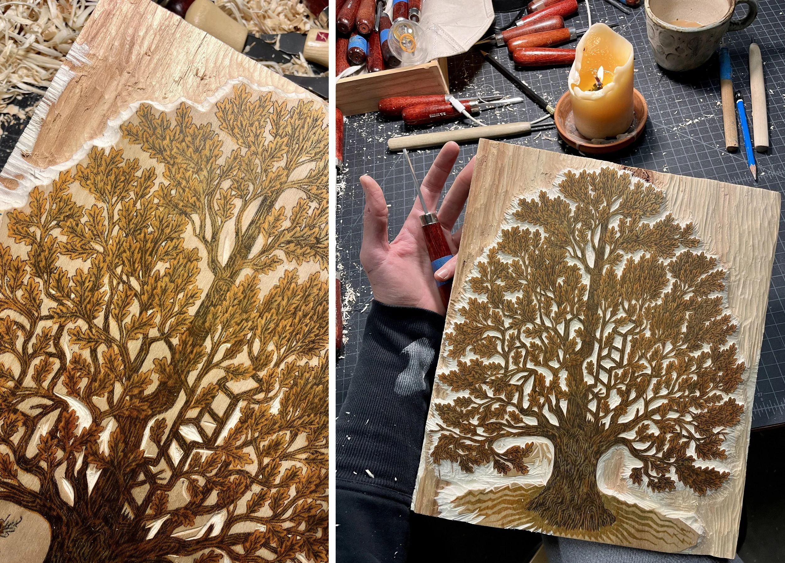 "LADDER TREE" Woodcut Print l Tugboat Printshop, Valerie Lueth ...