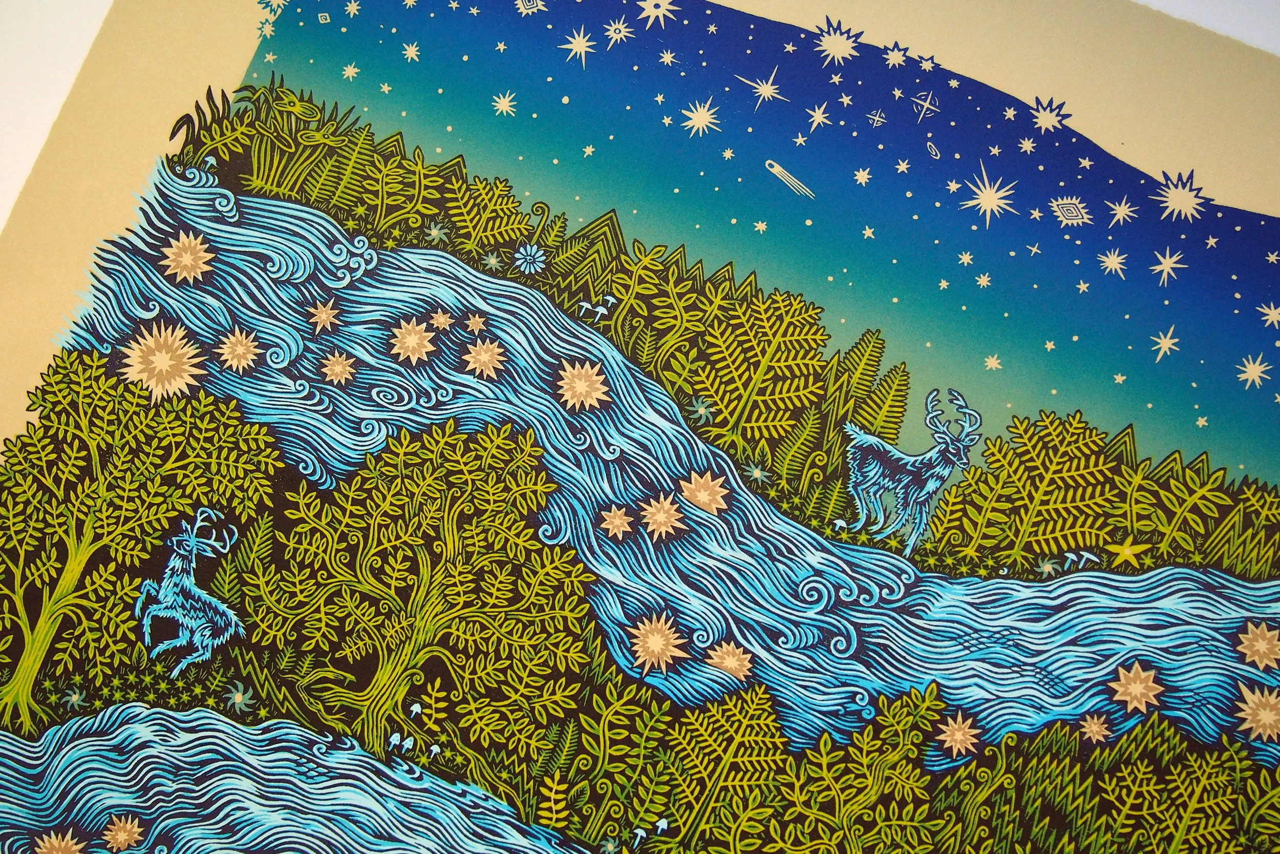 "RIVER" Woodcut Print | Tugboat Printshop — Tugboat Printshop