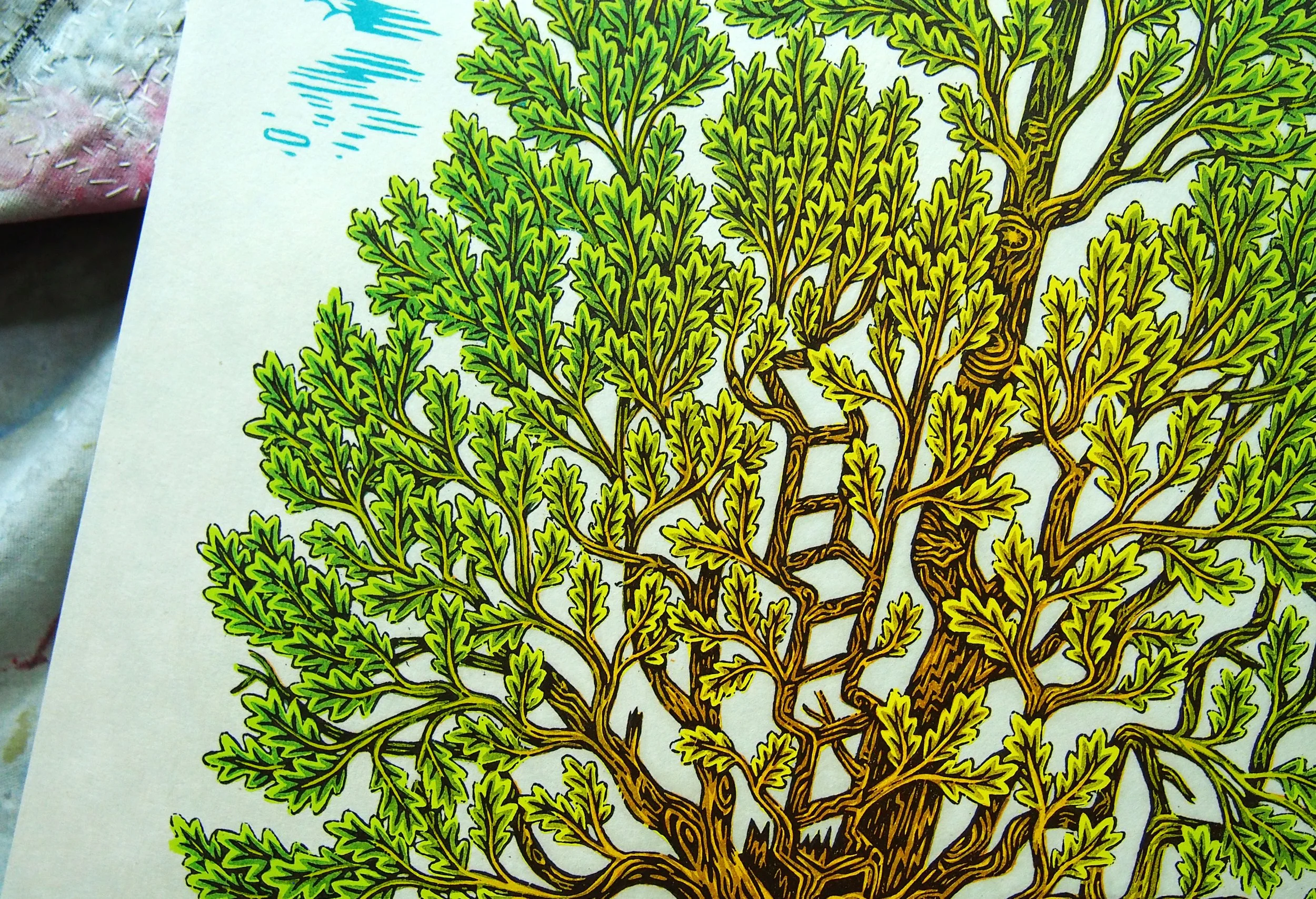"LADDER TREE" Woodcut Print l Tugboat Printshop, Valerie Lueth ...