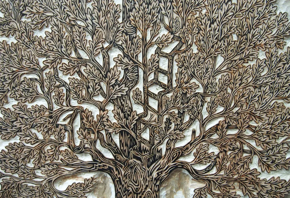 "LADDER TREE" Woodcut Print l Tugboat Printshop, Valerie Lueth ...