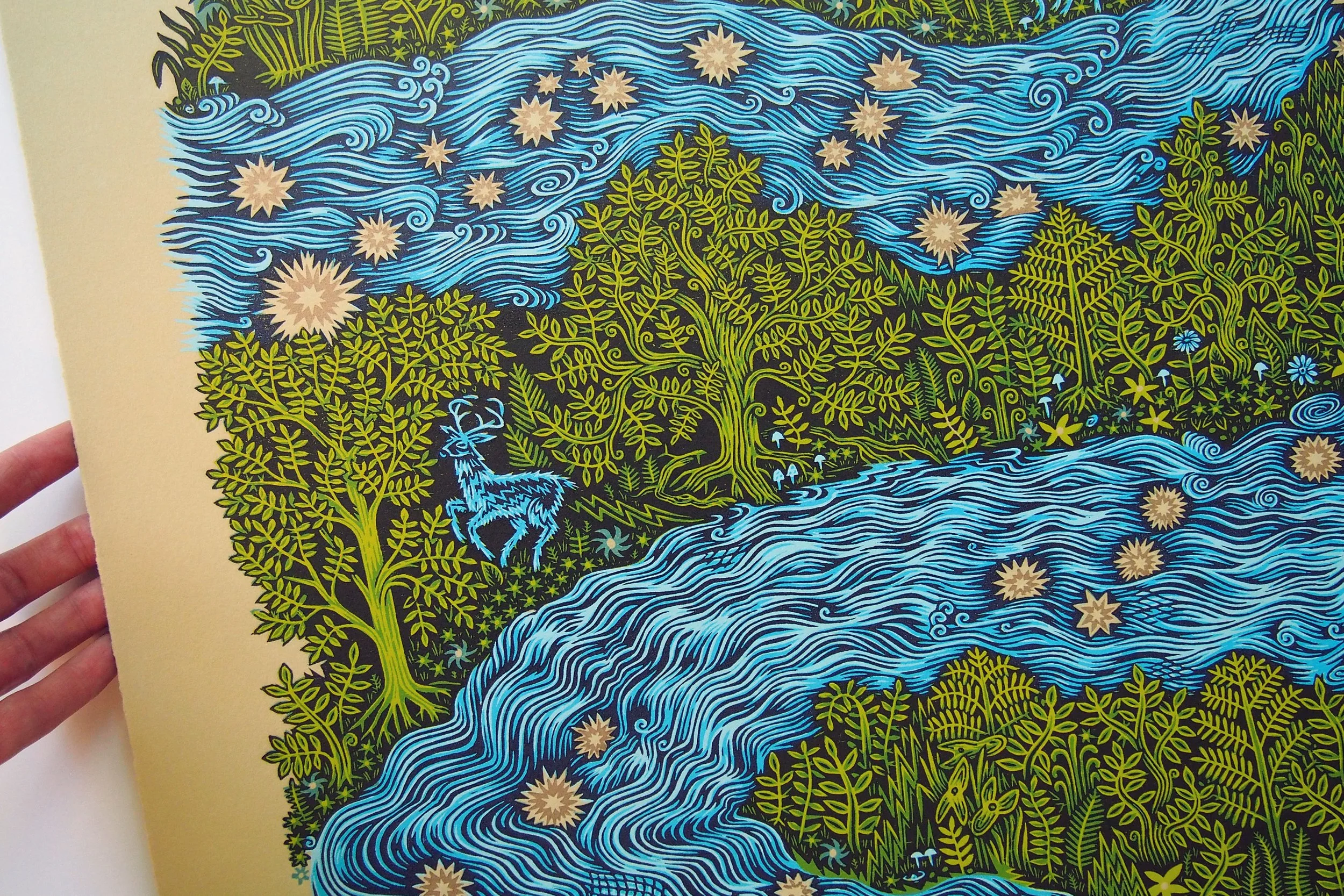 "RIVER" Woodcut Print | Tugboat Printshop — Tugboat Printshop