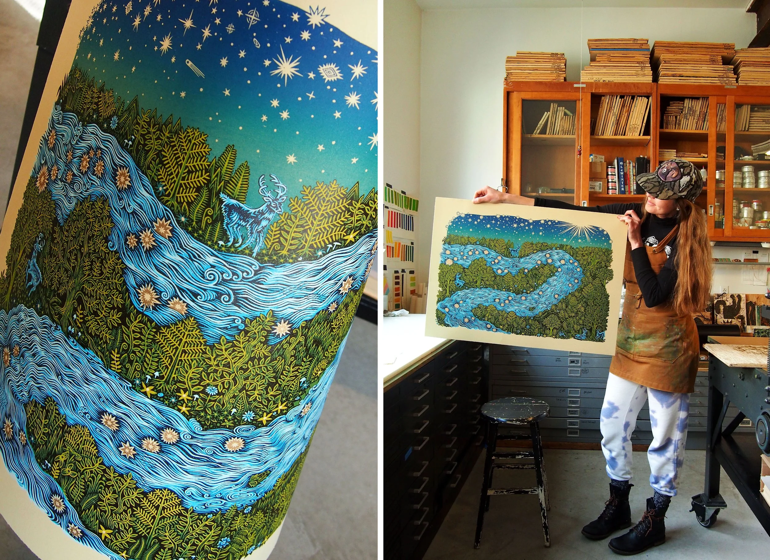 "RIVER" Woodcut Print | Tugboat Printshop — Tugboat Printshop