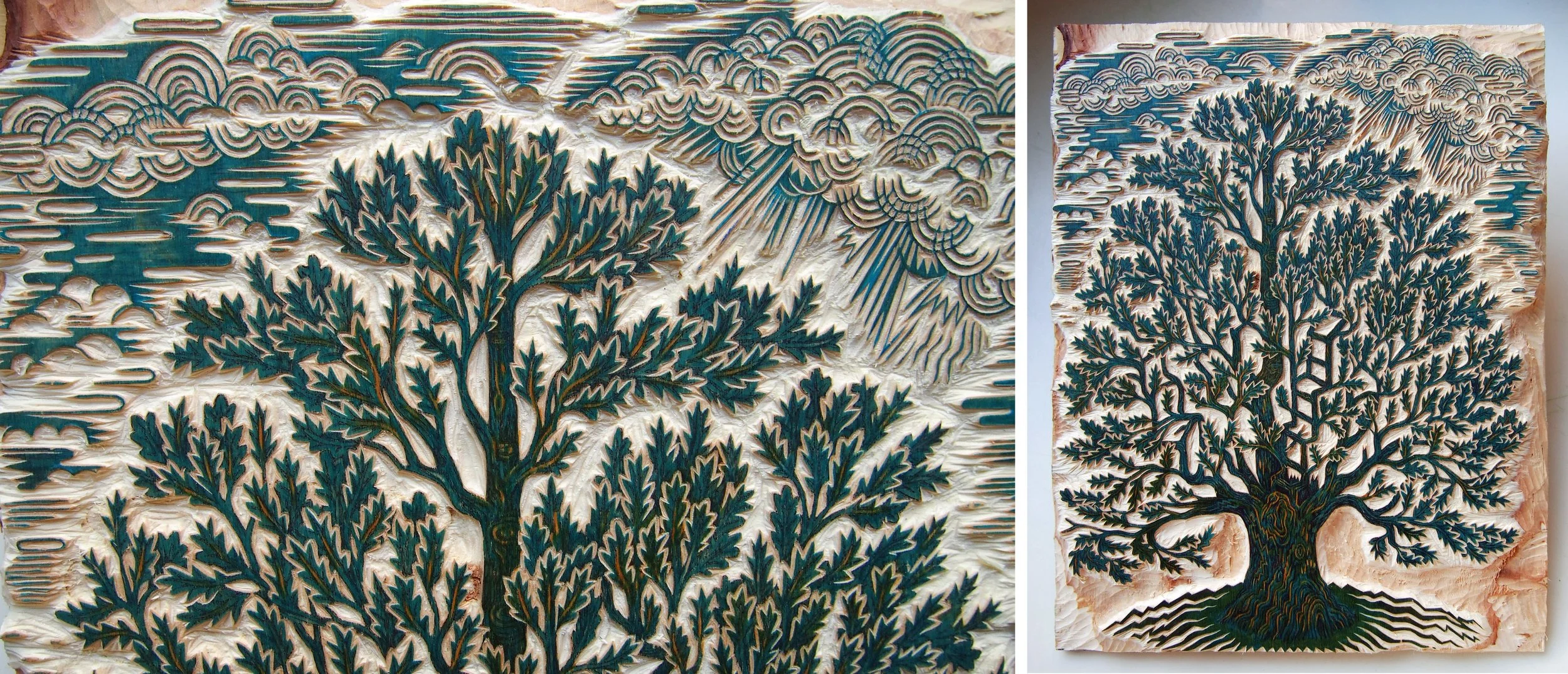 "LADDER TREE" Woodcut Print l Tugboat Printshop, Valerie Lueth ...