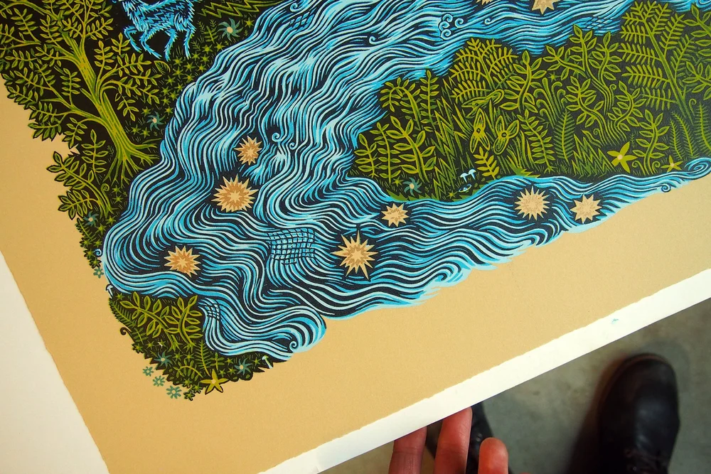 "RIVER" Woodcut Print | Tugboat Printshop — Tugboat Printshop