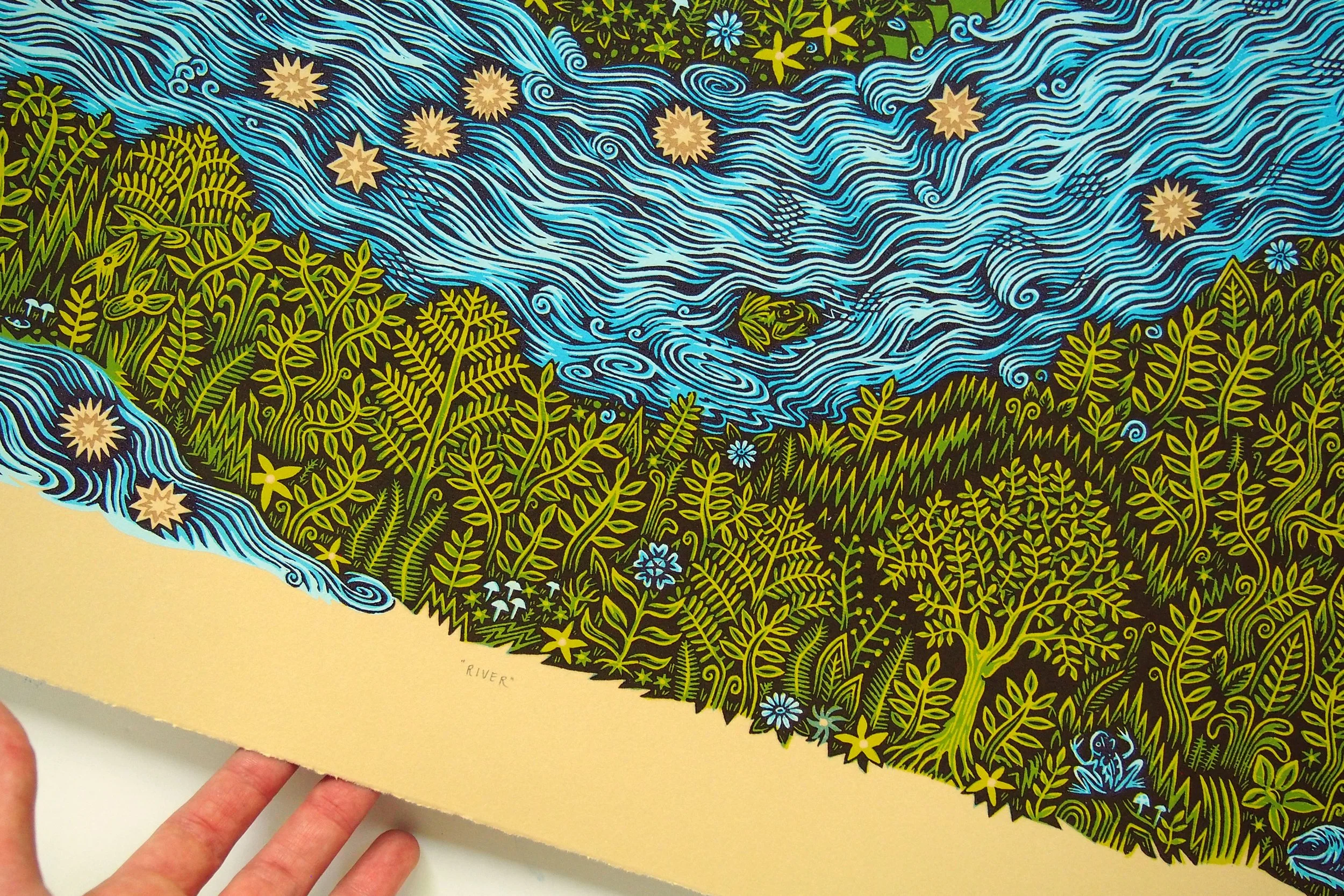 "RIVER" Woodcut Print | Tugboat Printshop — Tugboat Printshop