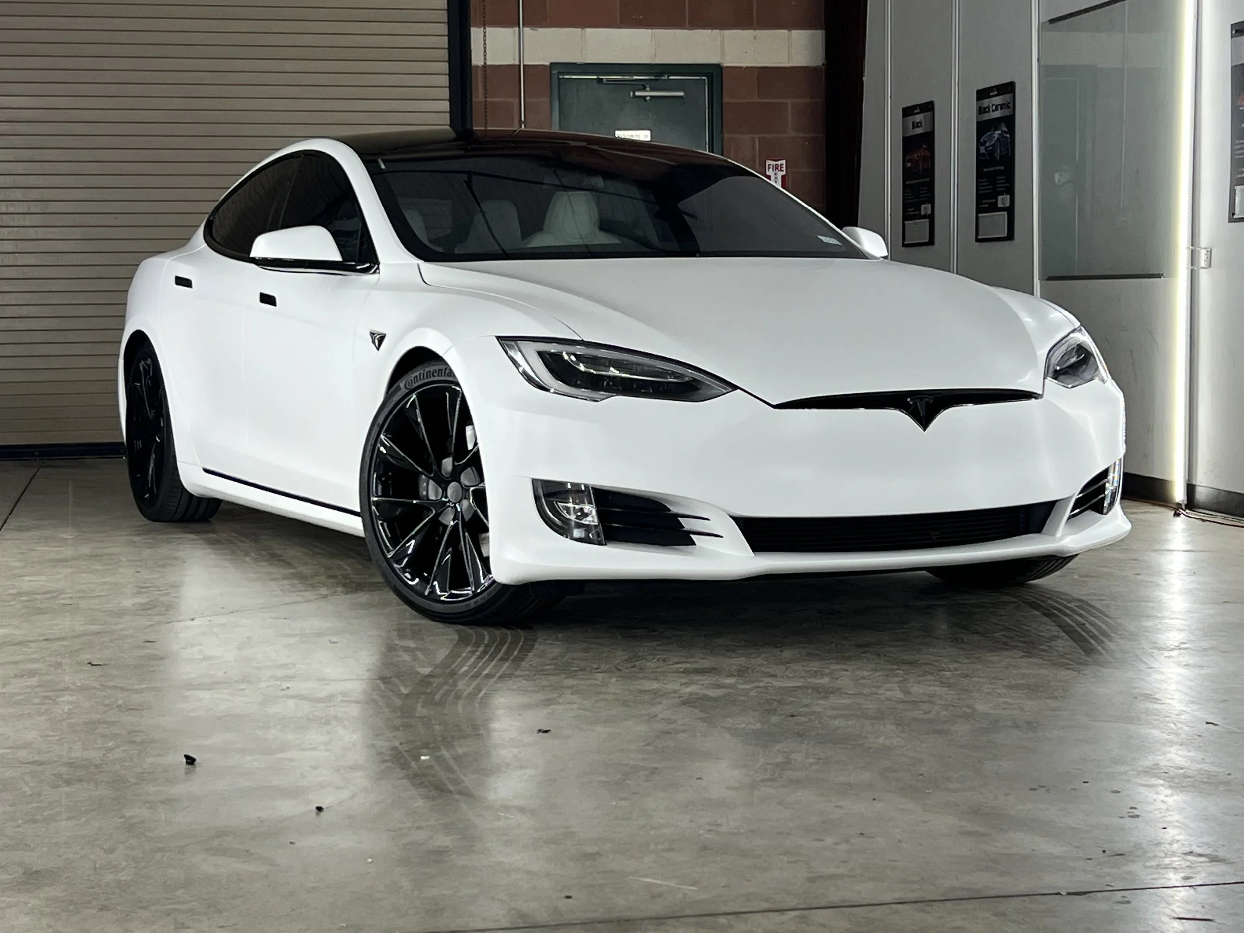 Tesla Model S Satin White Vinyl Wrap