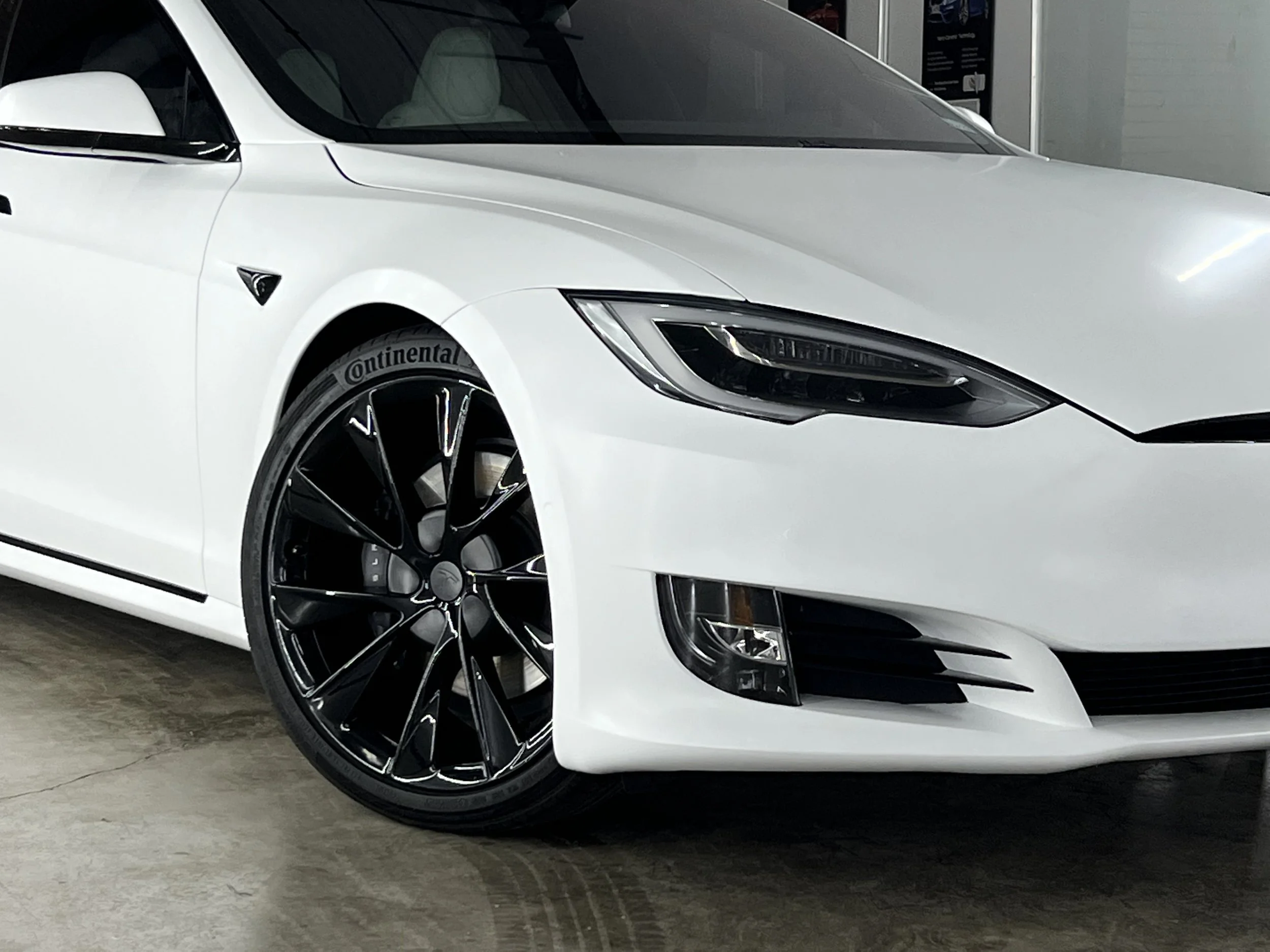 Tesla Model S Satin White Vinyl Wrap