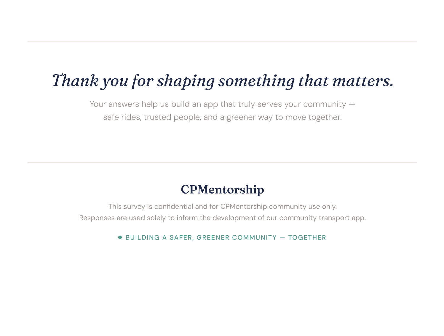 Ride App Survey — CP Mentorship Summer Program