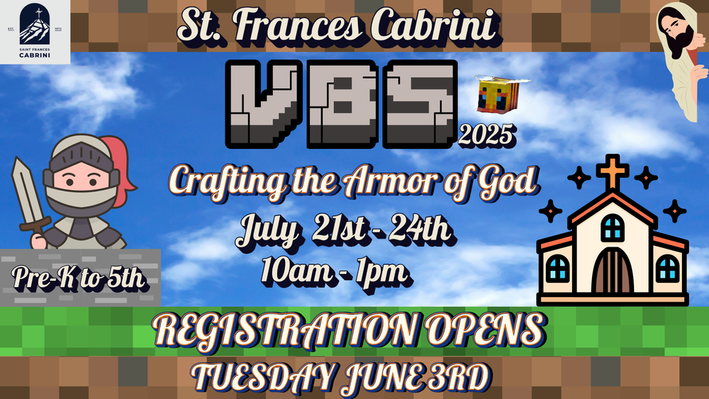 VBS Minecraft Registration Opens 2025 — Cabrini