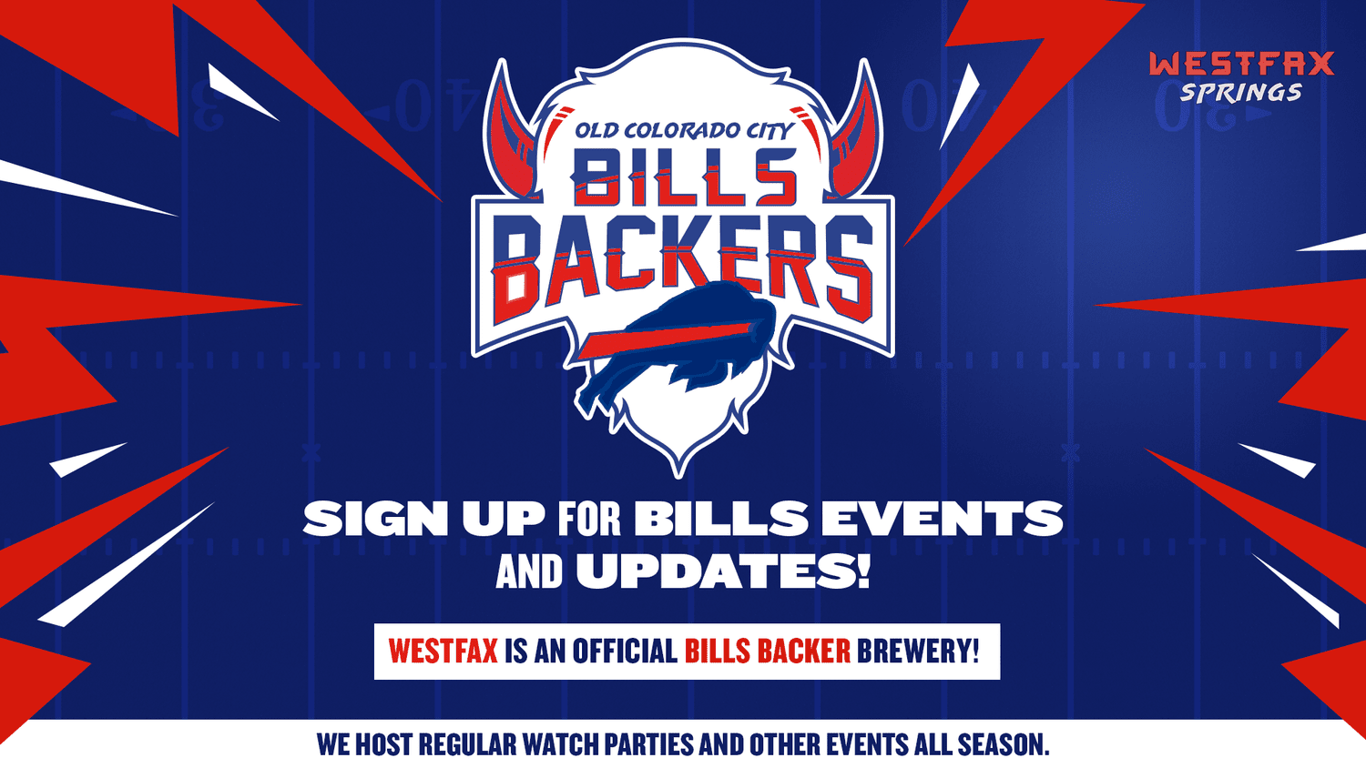 Bills Backers Sign Up — WestFax Brewing, Lakewood, CO