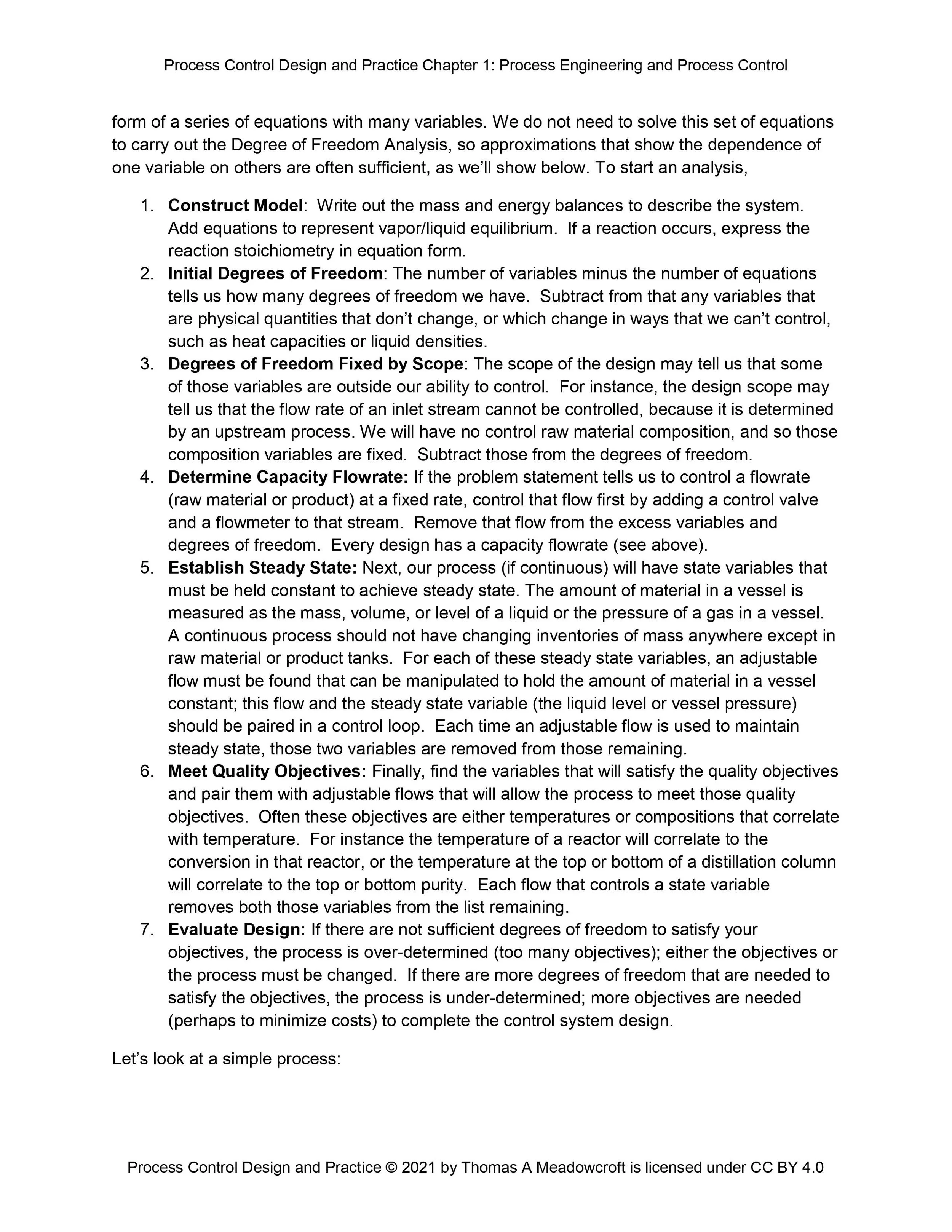 Degrees of Freedom — Chemical Engineering Practice