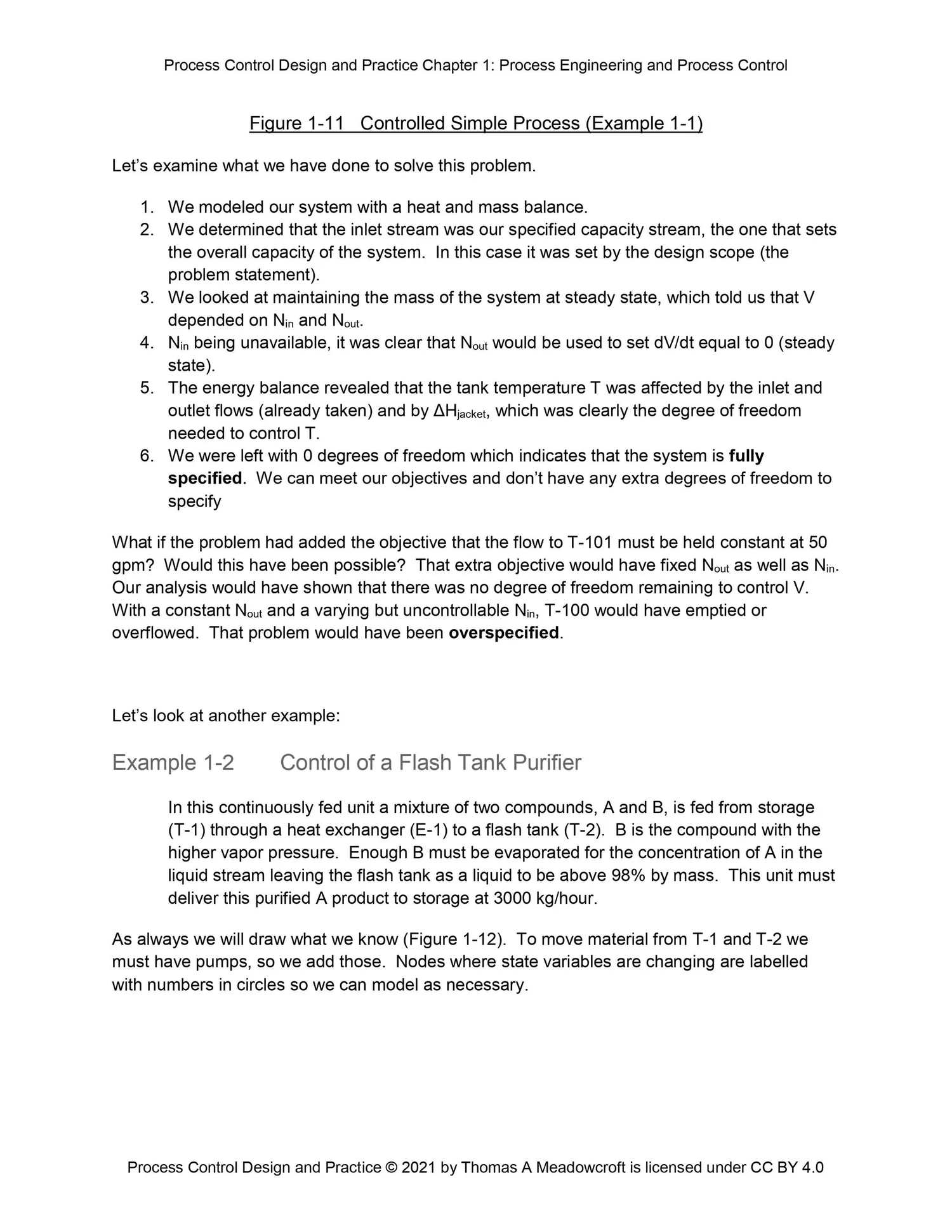 Degrees of Freedom — Chemical Engineering Practice