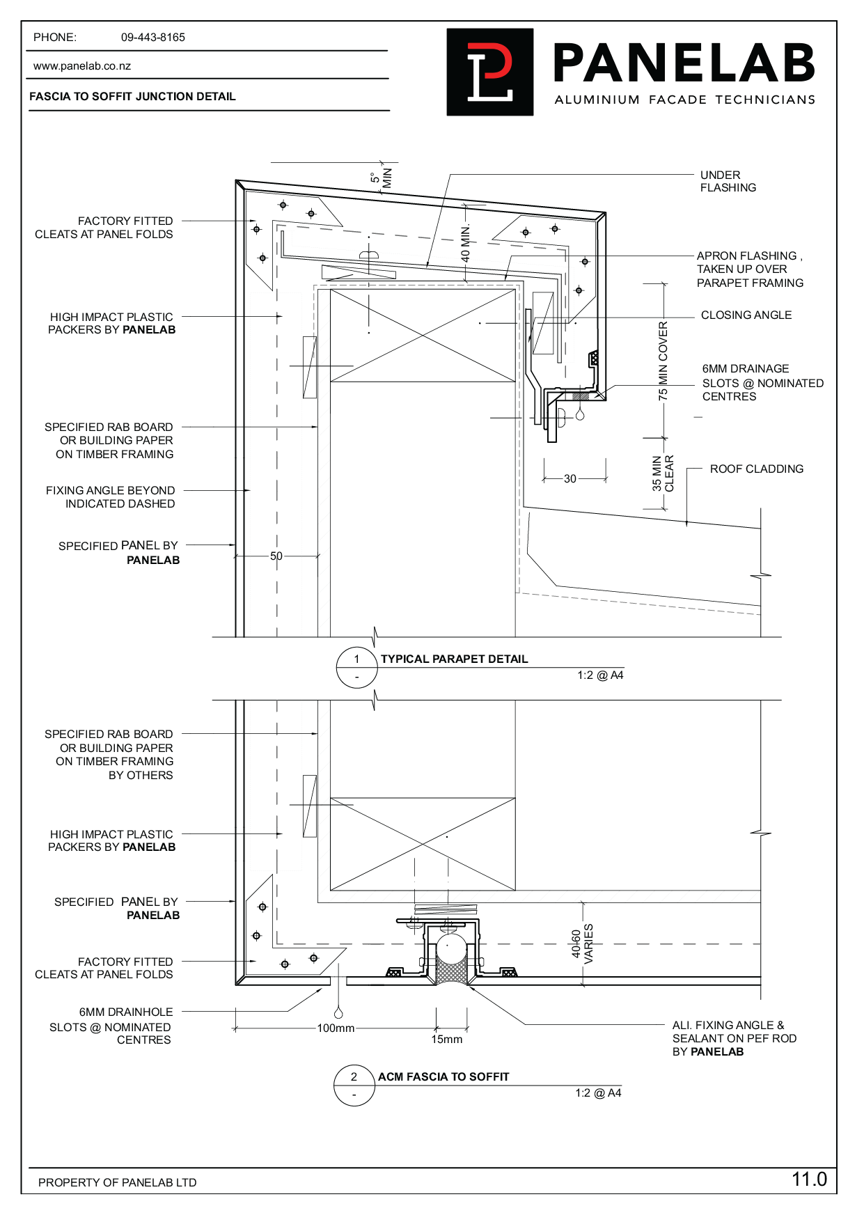 LAB SYSTEM Typical Details — Panelab Limited