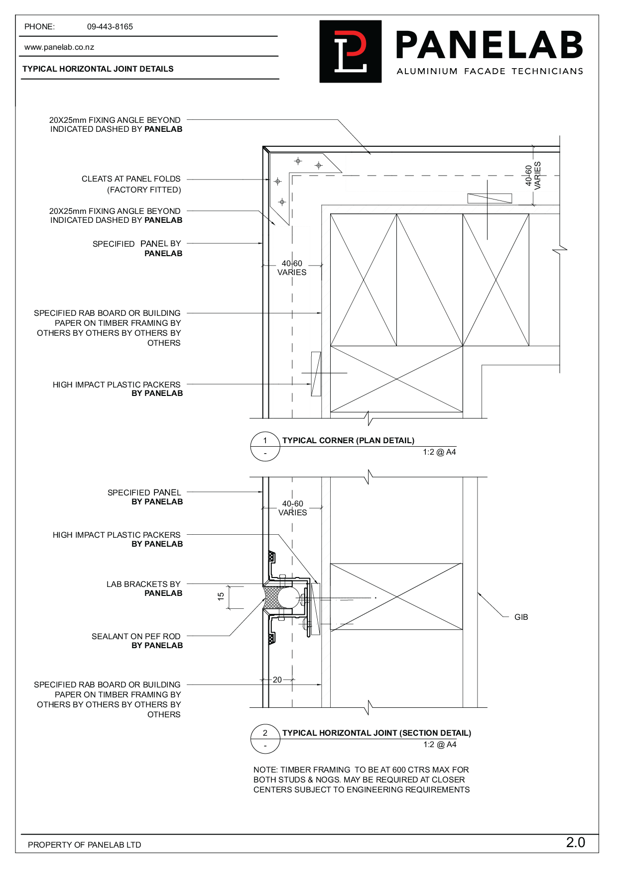 LAB SYSTEM Typical Details — Panelab Limited