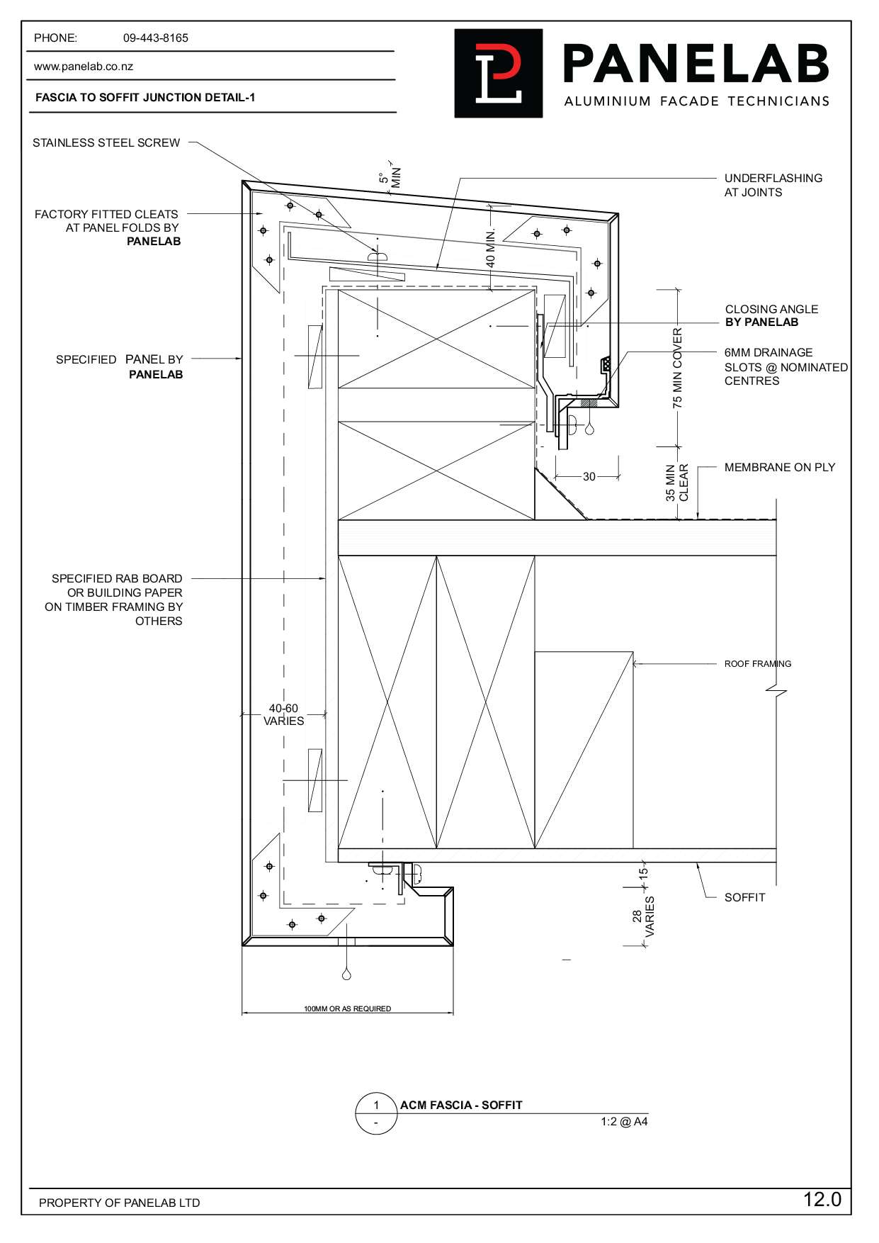LAB SYSTEM Typical Details — Panelab Limited