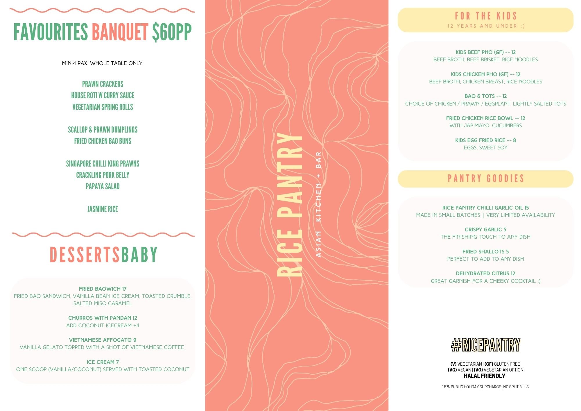 Marrickville Dinner Menu — Rice Pantry