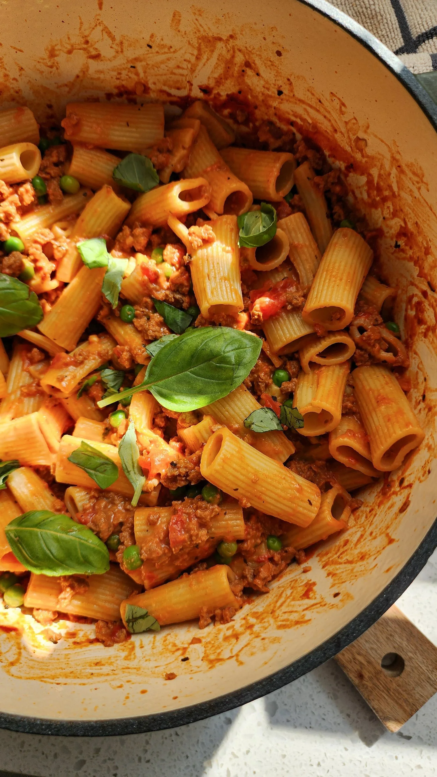 Creamy Vegan Rigatoni with Textured Vegetable Protein — That Vegan Dad
