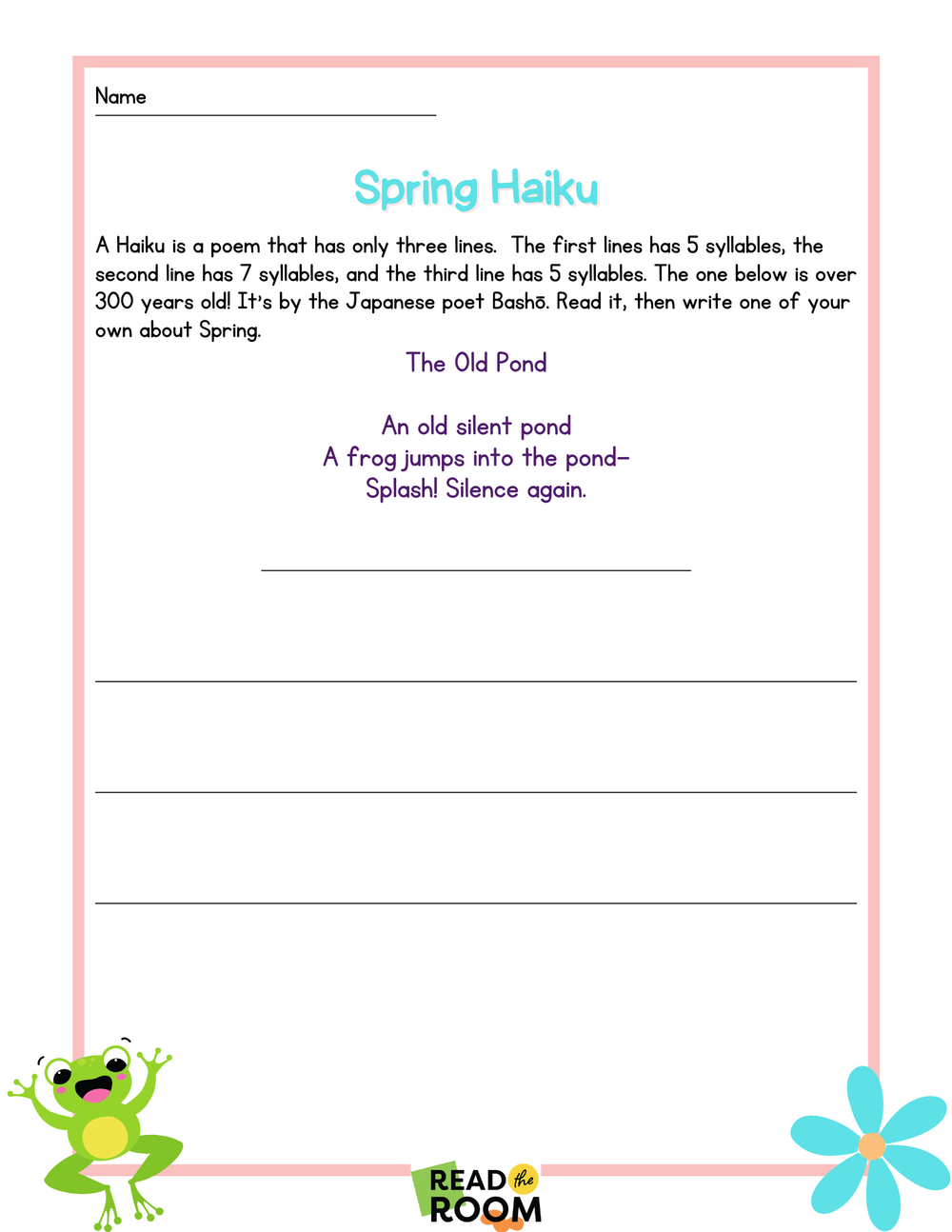 Haiku Fun for Kids with This Free Poetry Printable — Read the Room ...