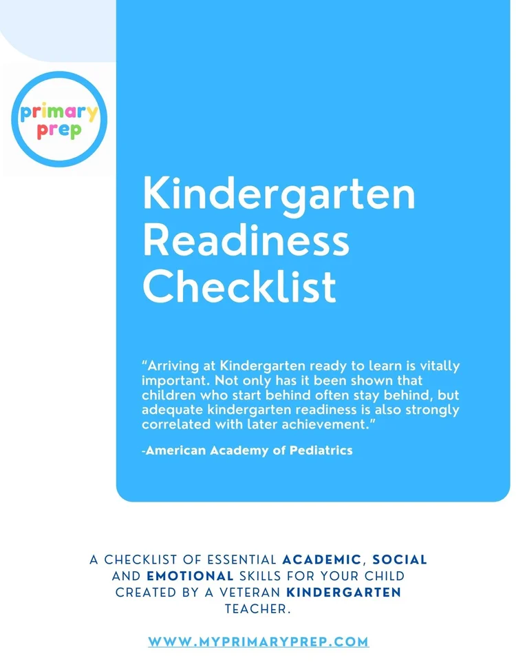 Kindergarten Readiness Downloadable Checklist — Primary Prep