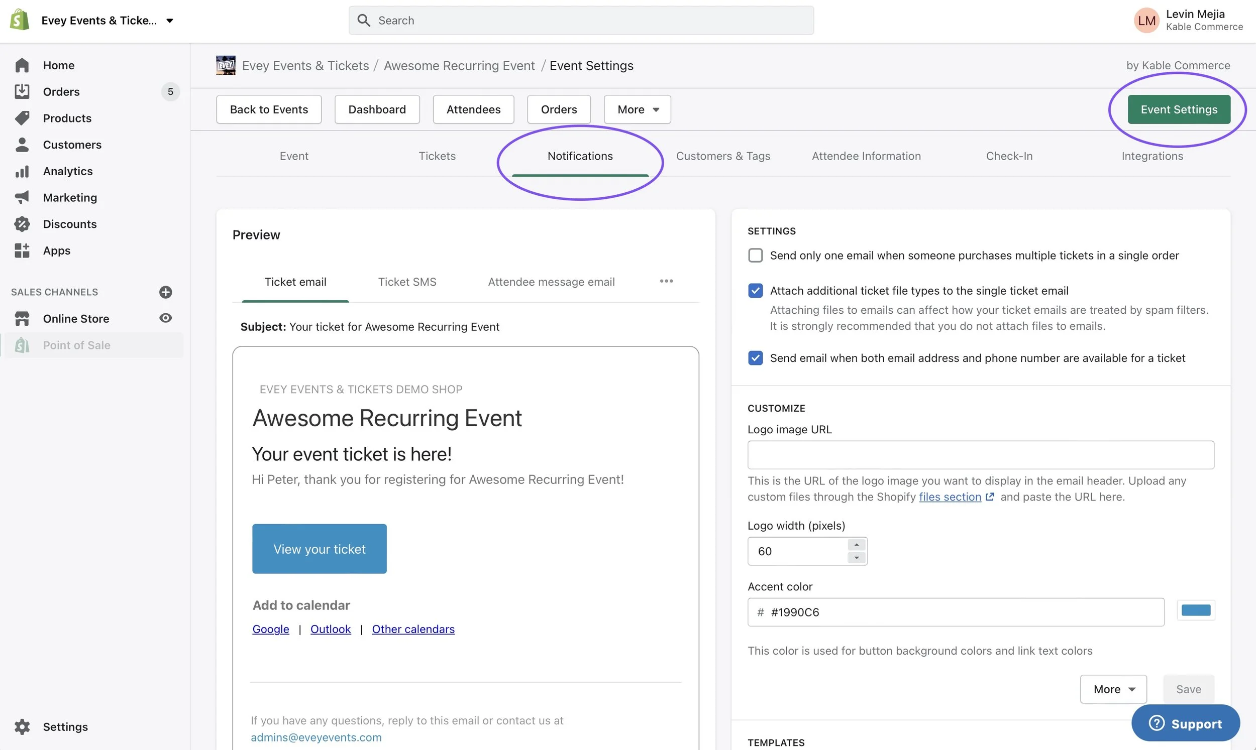 Sell Tickets to Events on Shopify - Evey