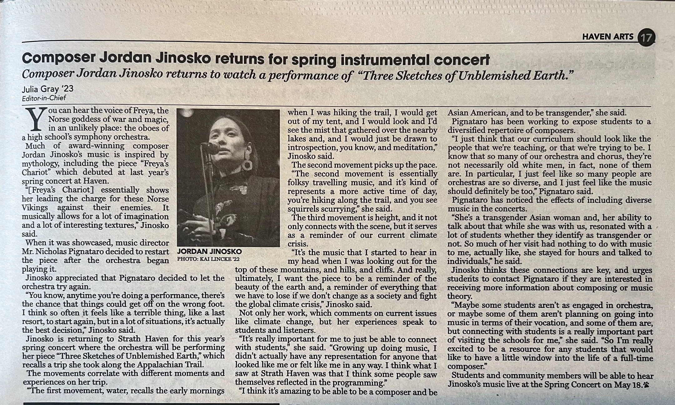 ABOUT — JORDAN JINOSKO