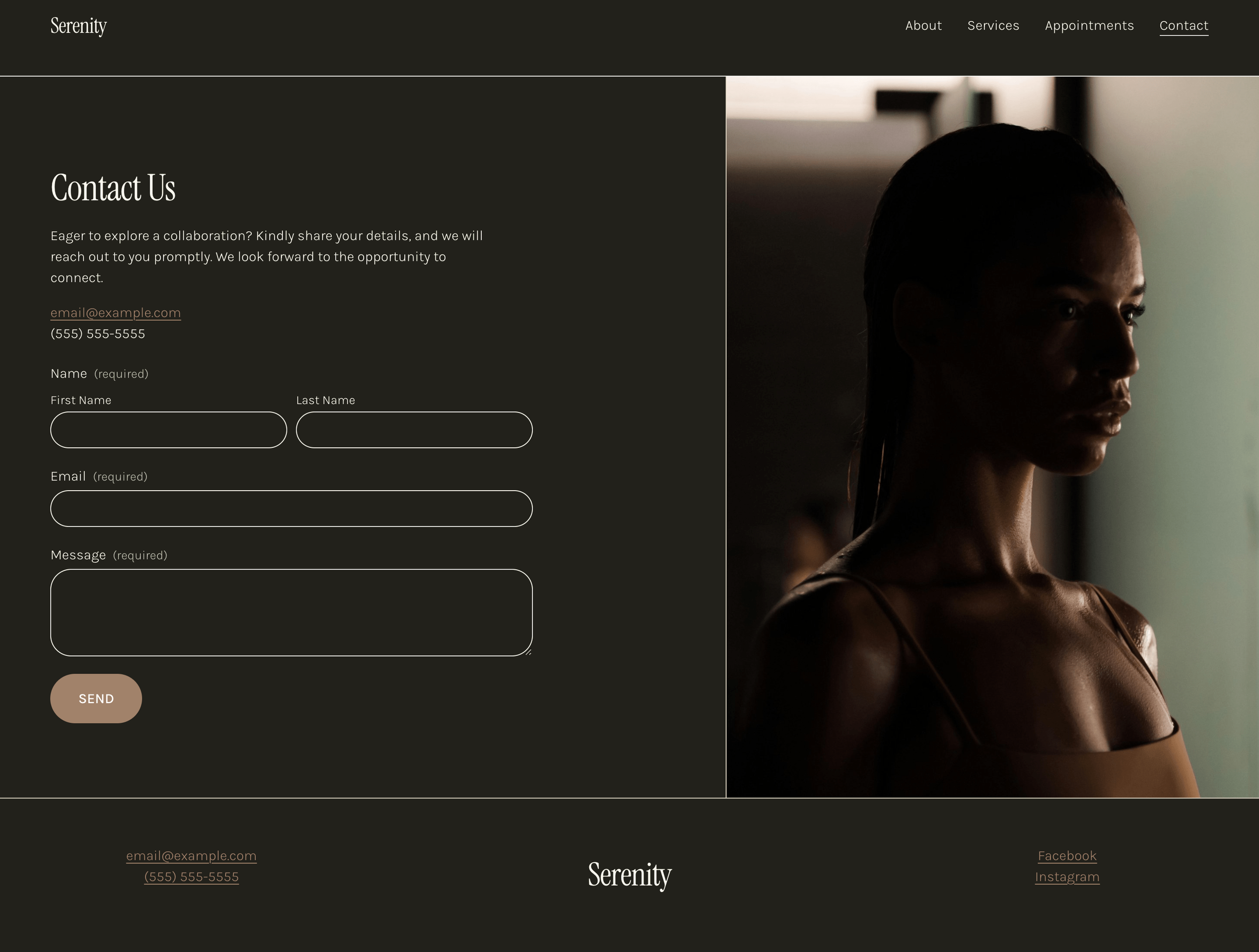 Serenity: A Service-based Squarespace Website Template