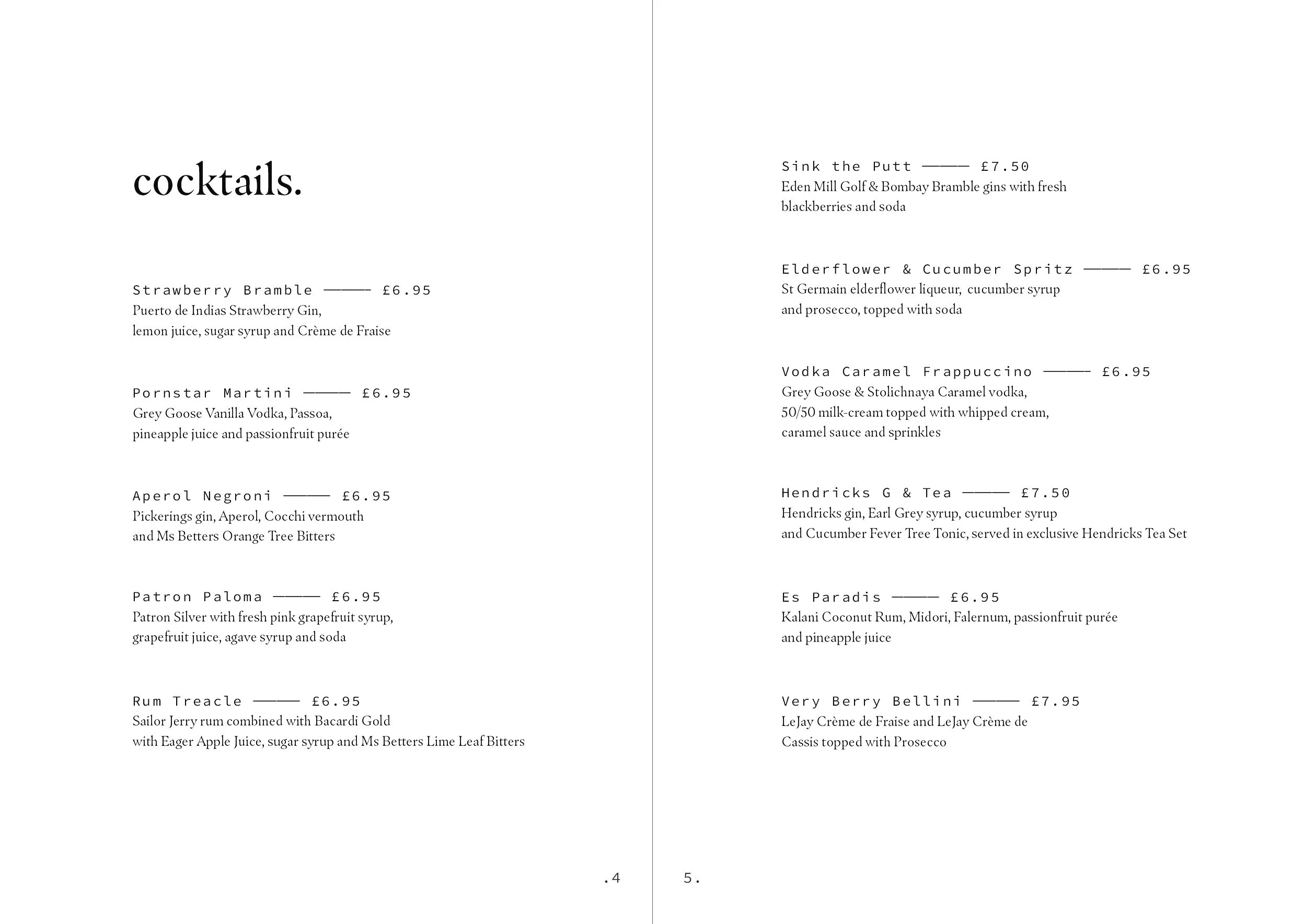 Cocktails — The Cardross Inn