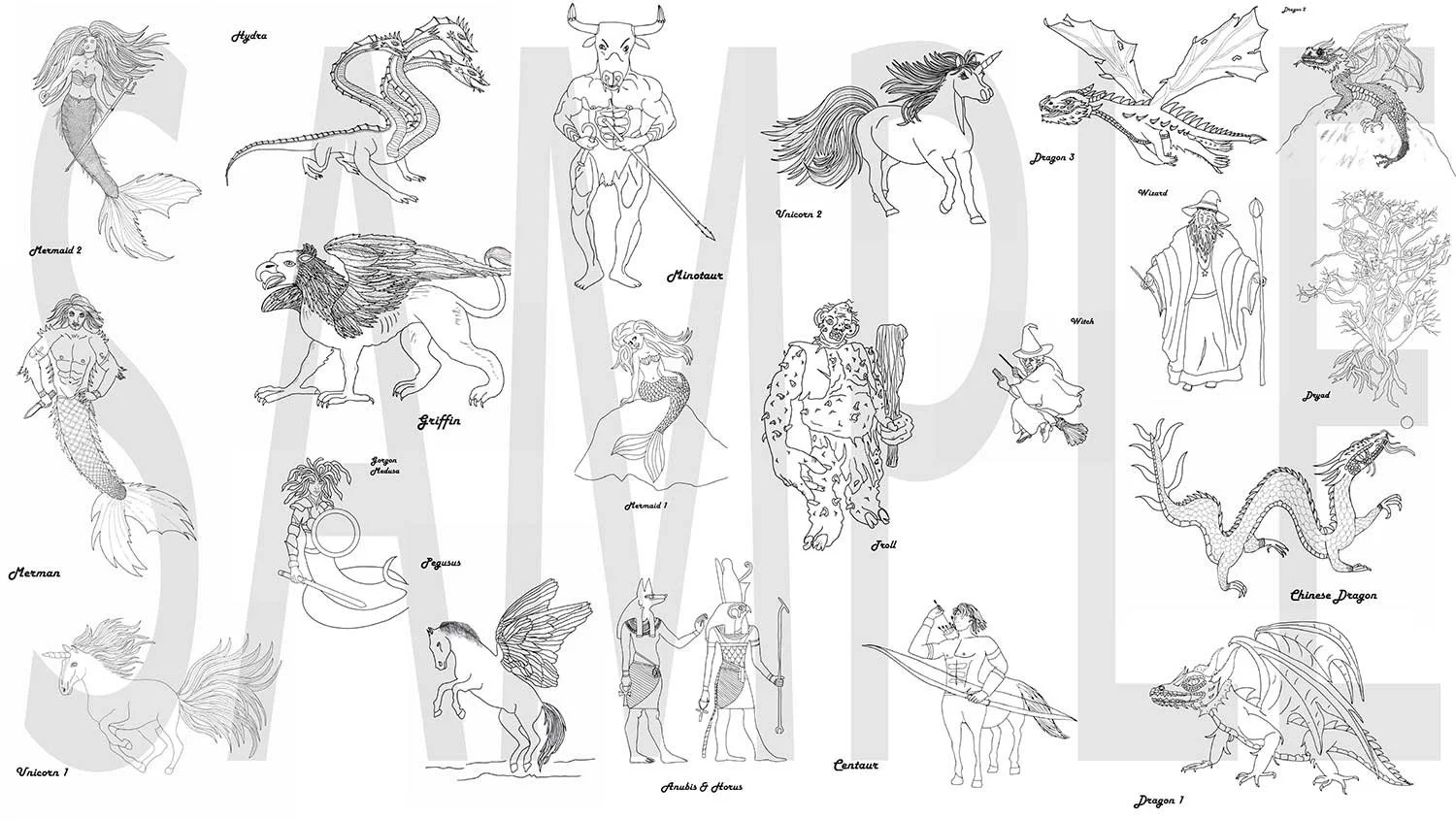 Mythical Creatures Coloring Pages