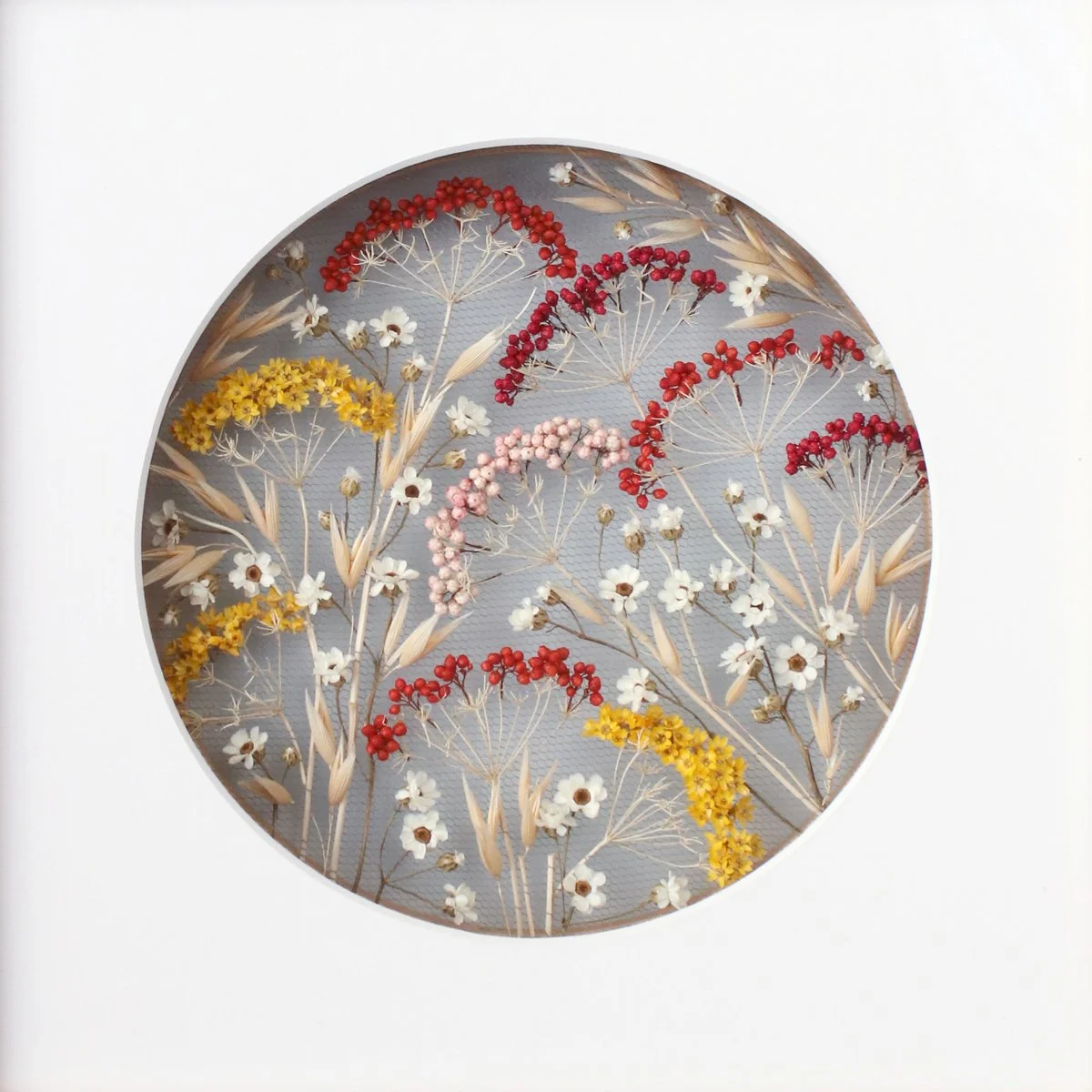 Floral TAPESTRY — Dried Flowers on Tulle Embroidery
