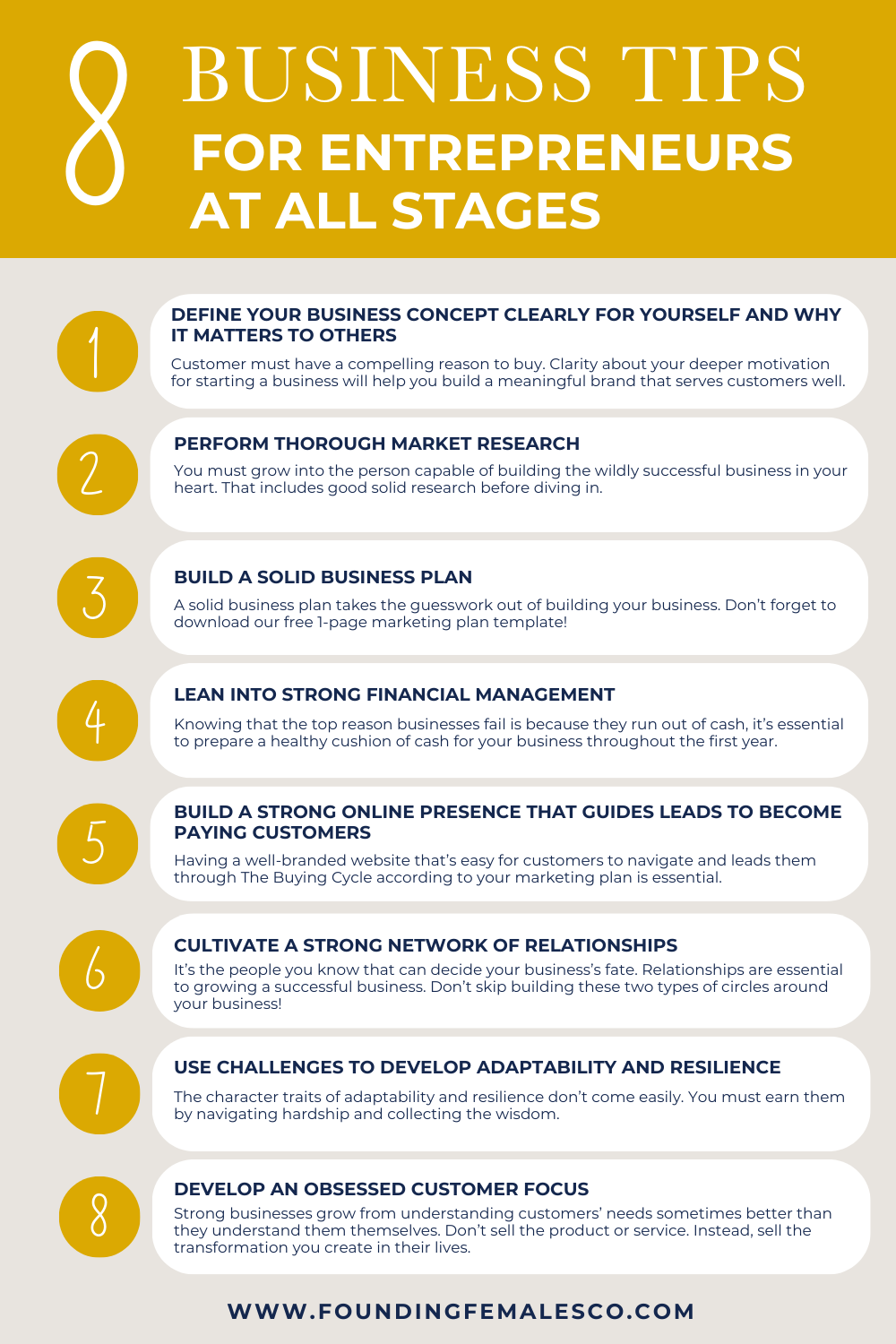 8 Business Tips for Entrepreneurs of All Stages | Founding Females