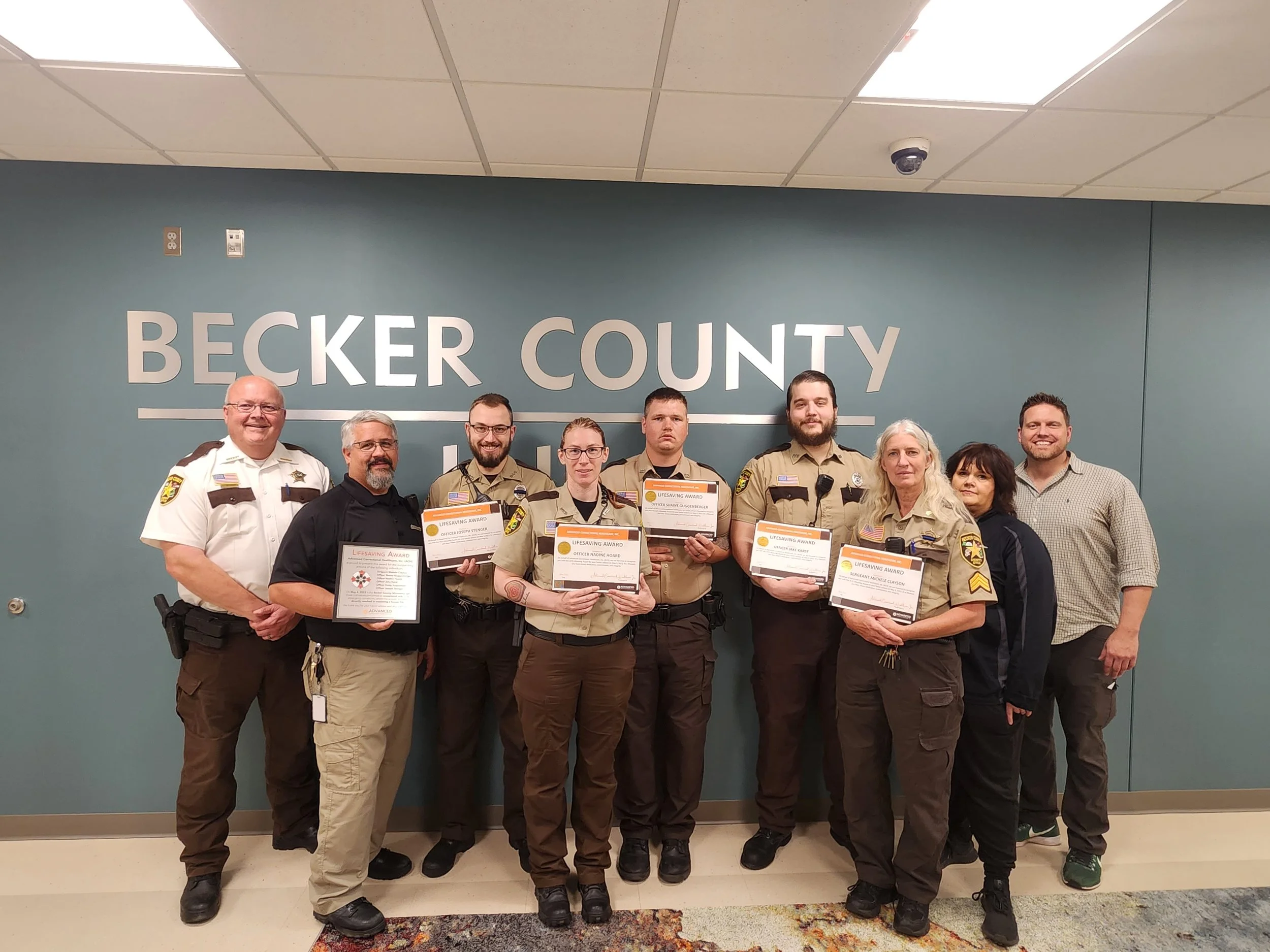 Lifesaving Award Presented: Becker County, MN — ACH