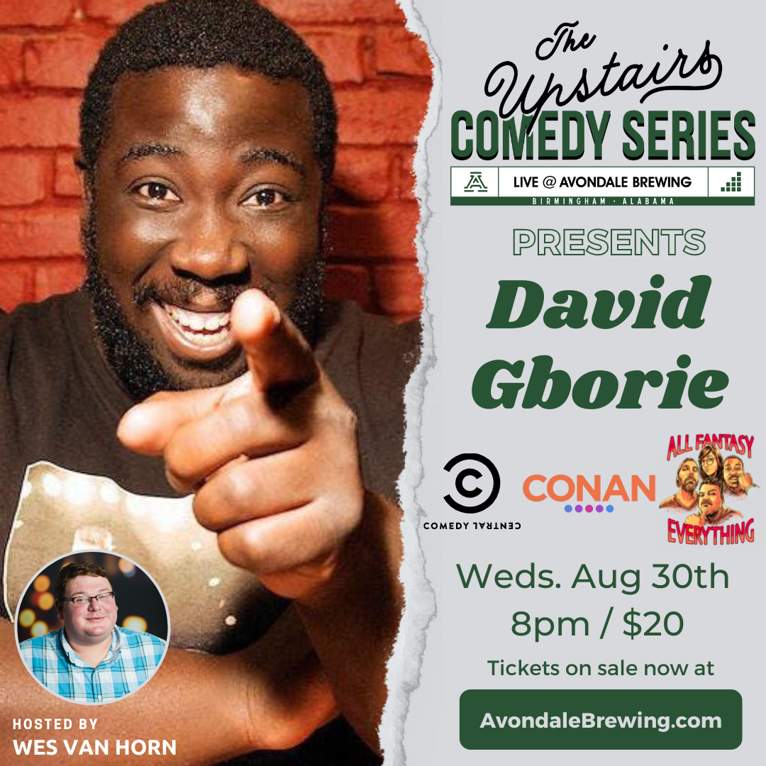 The Upstairs Comedy Series presents David Gborie — August 30, 2023 ...