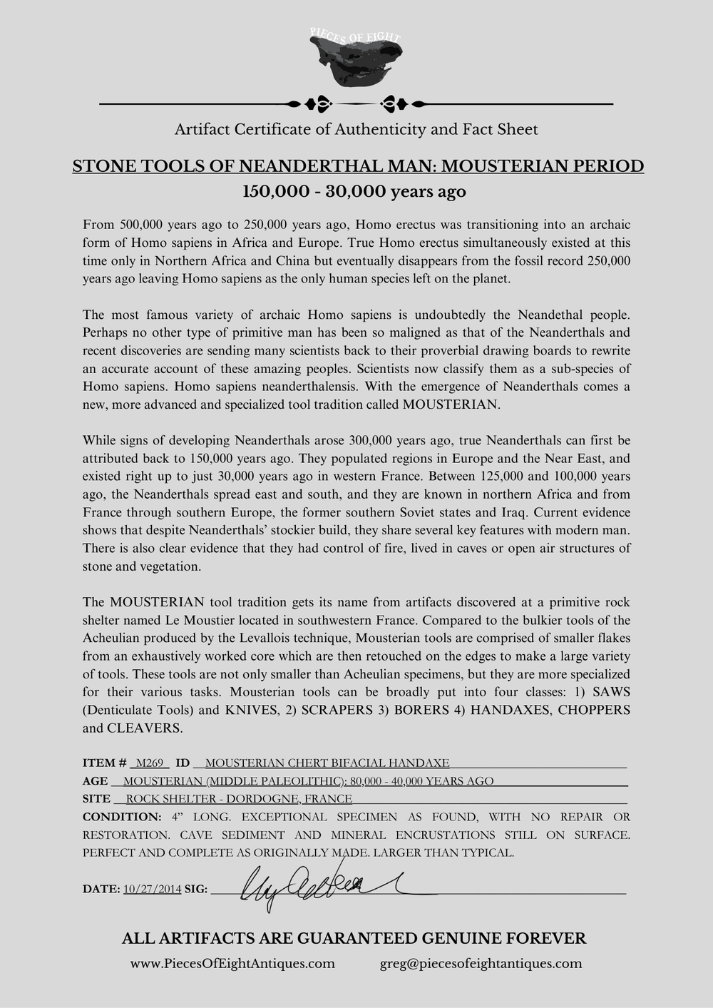 Mousterian — Pieces of Eight Antiques
