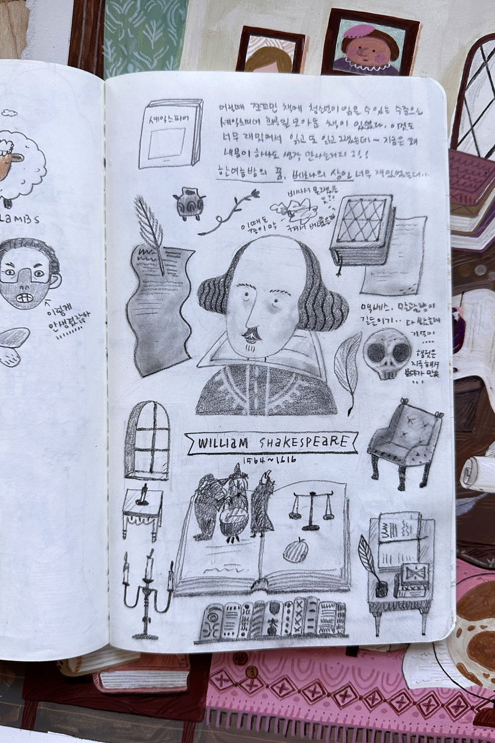 William Shakespeare, illustrated portrait — Heegyum Kim Illustration