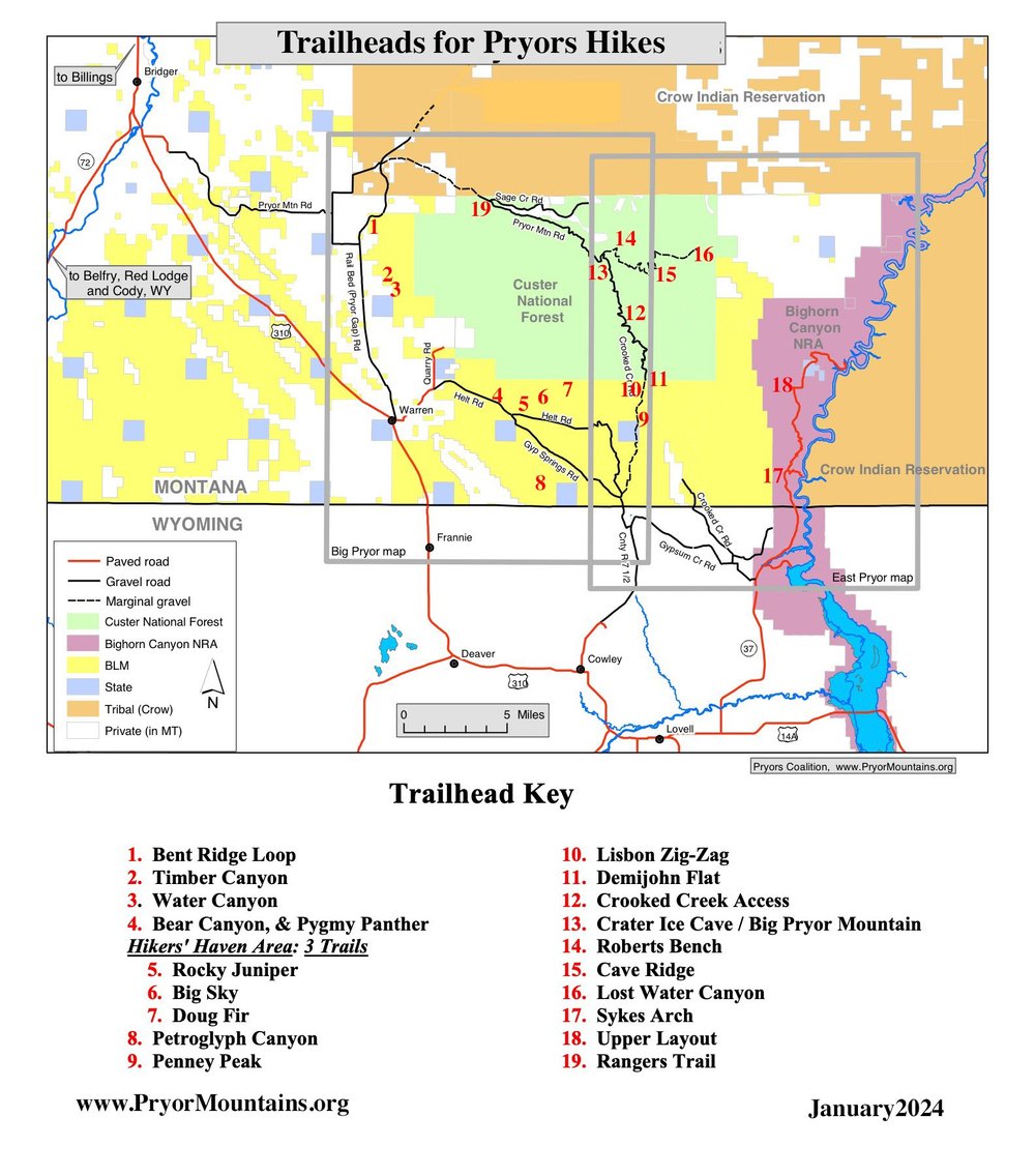 Overview: Hiking in the Pryors — The Pryor Mountains