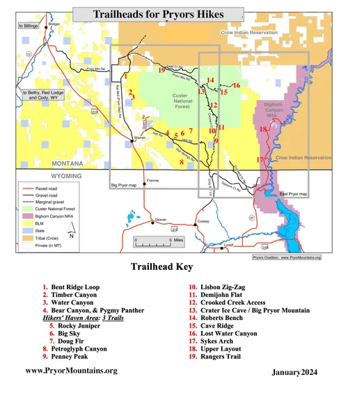Overview: Hiking in the Pryors — The Pryor Mountains